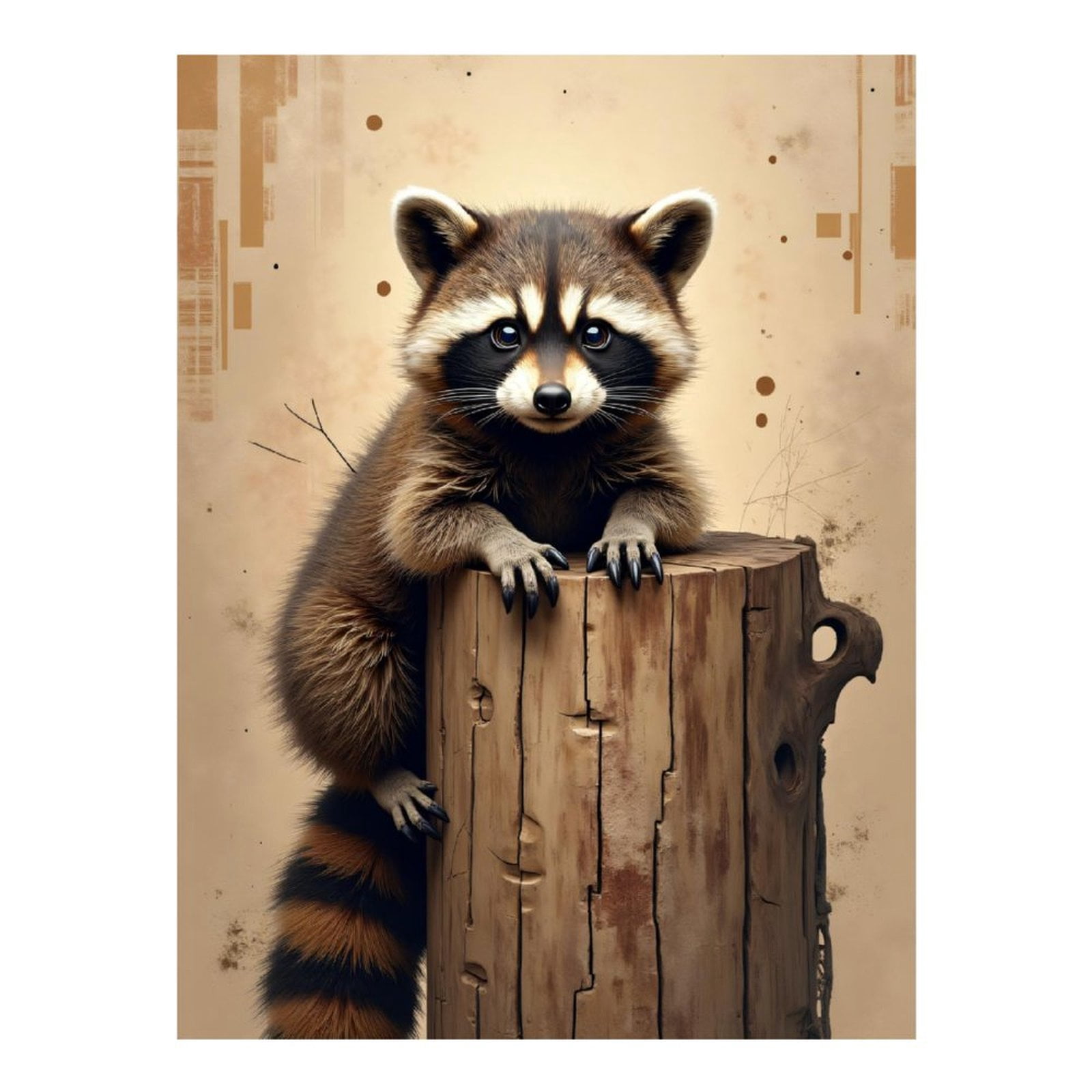 Diamond Art Kits for Adults - Cute Raccoon Brown Print No.81 5D ...
