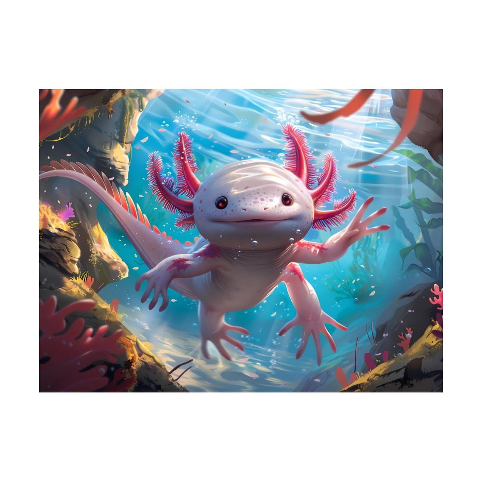 Diamond Art Kits for Adults - Cute Underwater Axolotl DIY Diamond ...