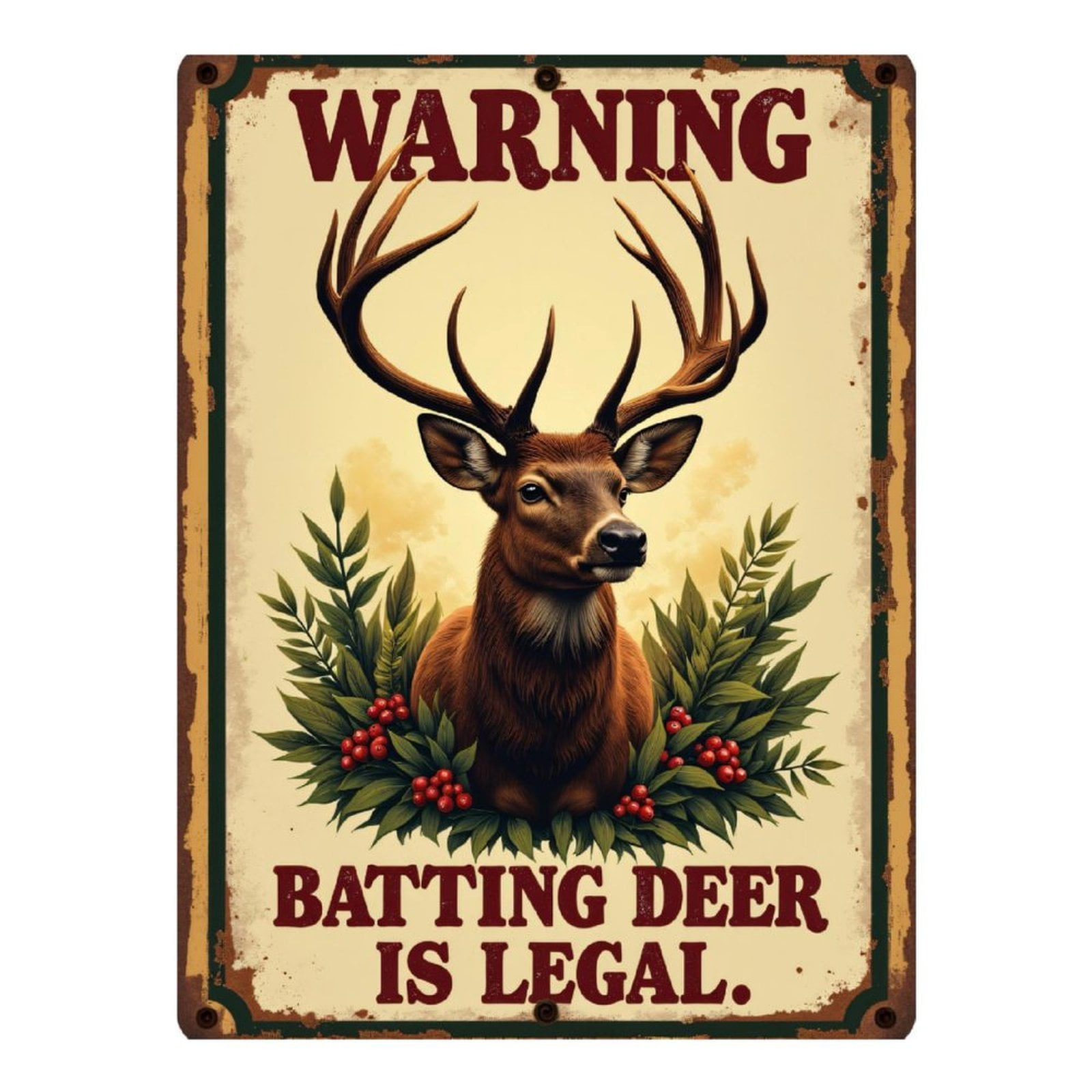 Diamond Art Kits for Adults - Deer Vintage Rustic Warning Sign 5d ...