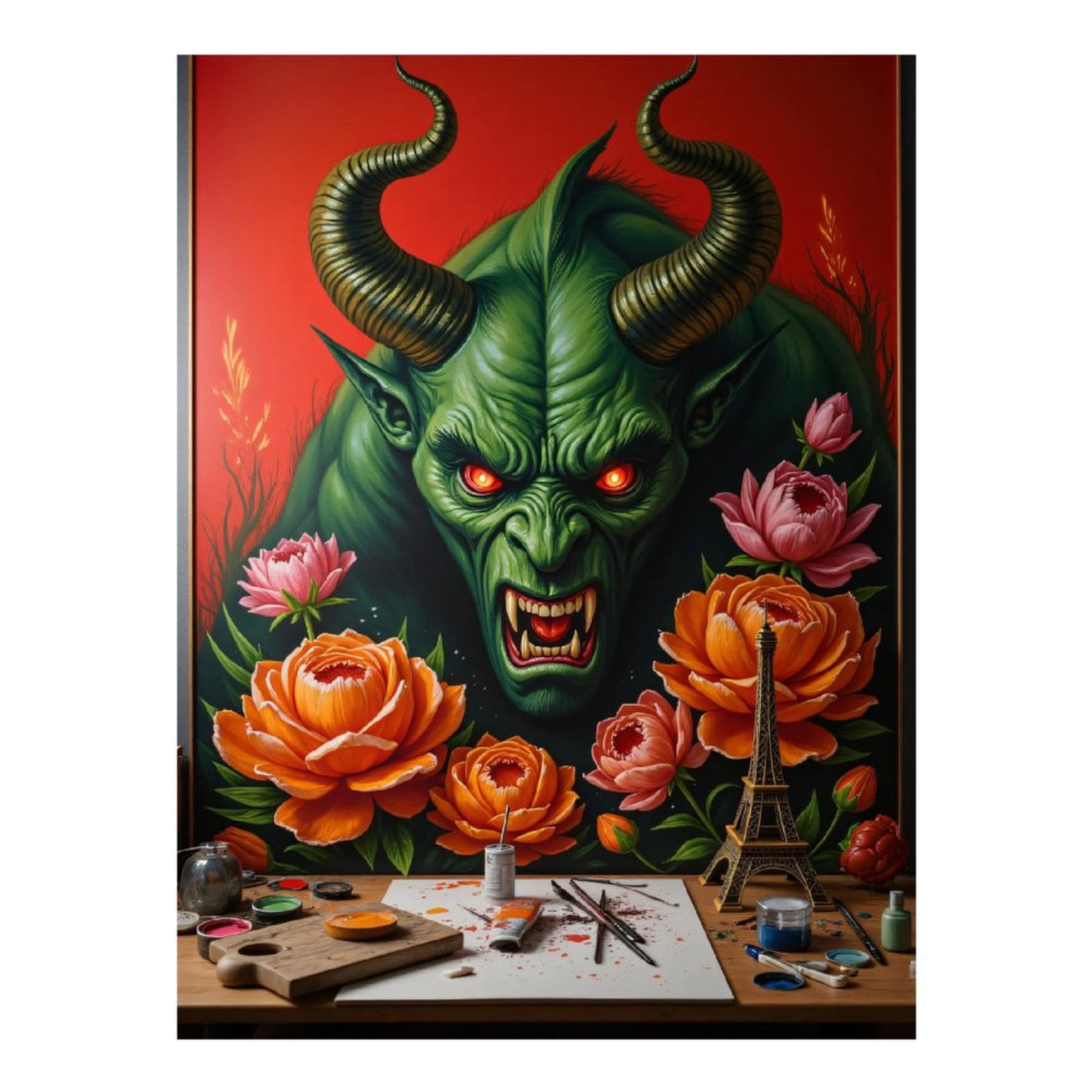 Diamond Art Kits for Adults - Demon Painting Flowers Workshop Art 5d ...