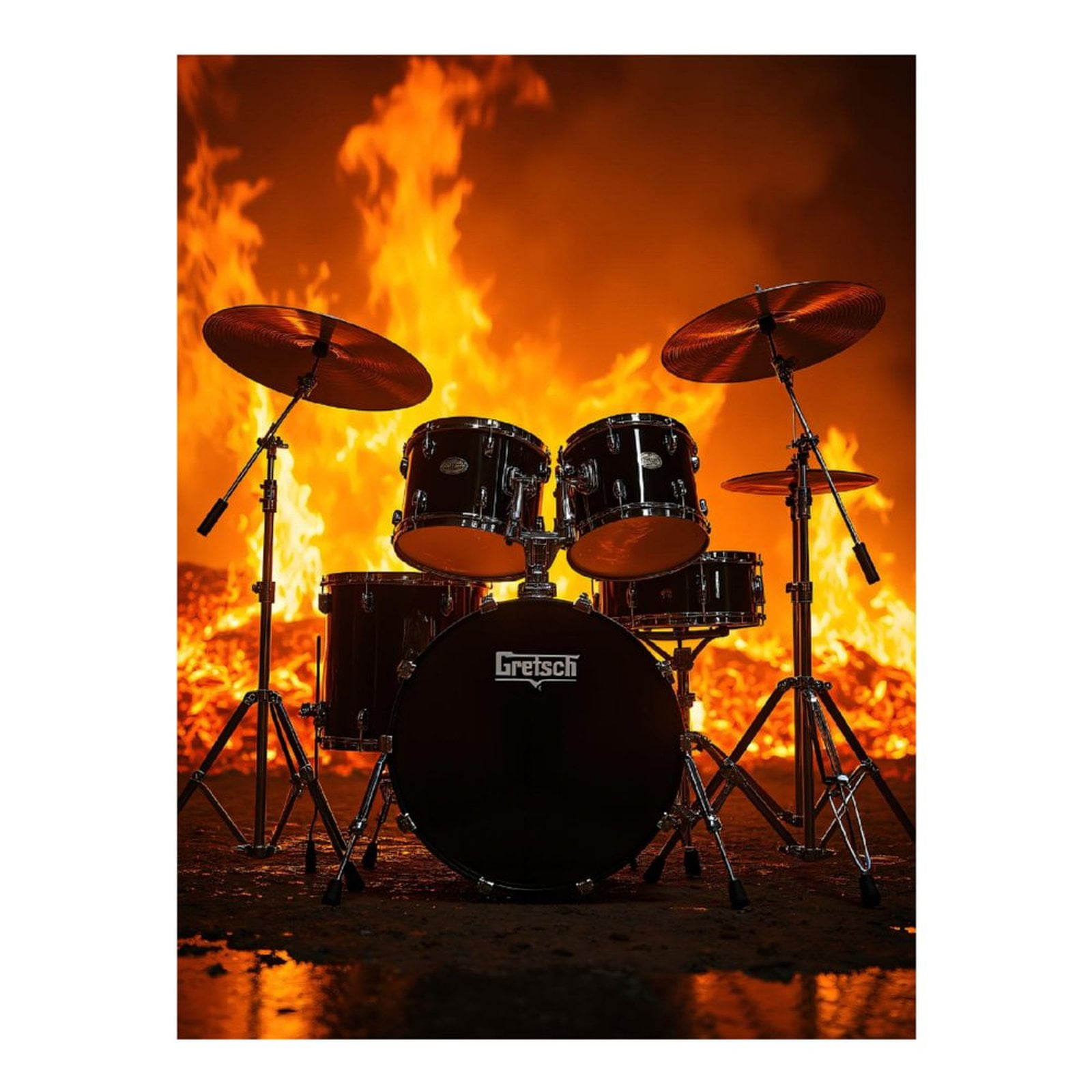 Diamond Art Kits for Adults, Drum Set Blaze Backdrop 5D Diamond ...
