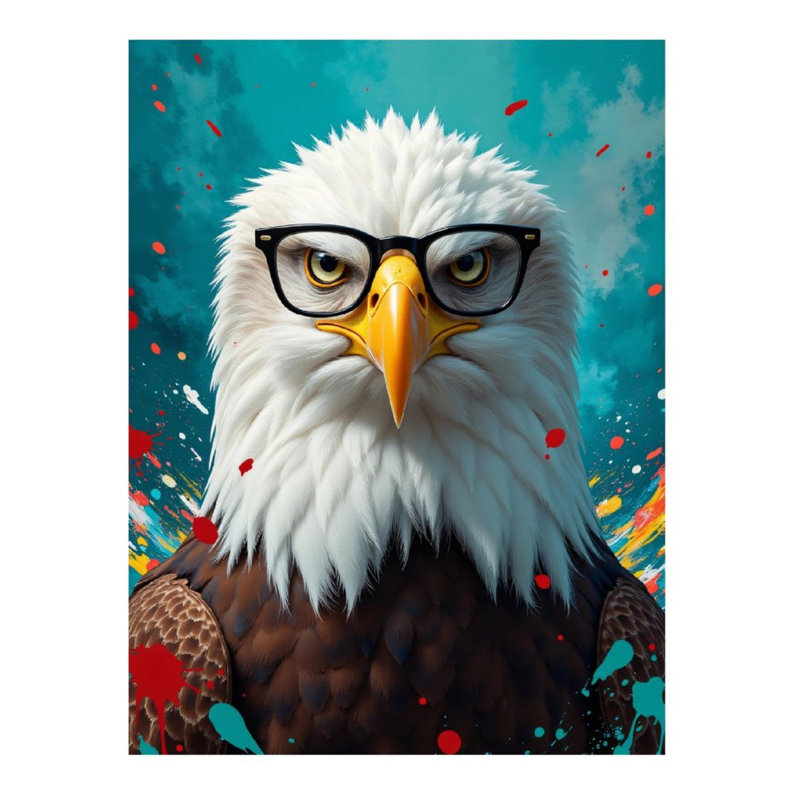 Diamond Art Kits for Adults - Eagle With Glasses Abstract Art 5d Diamond Painting for Adults ...