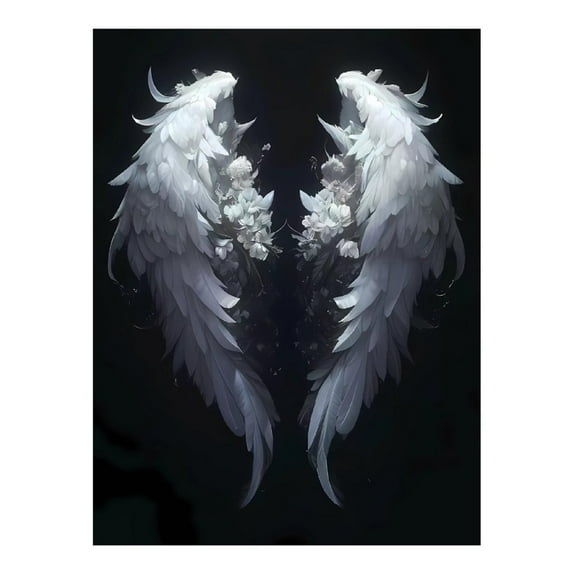 Diamond Art Kits for Adults - Elegant Feathered Floral Wings Frameless ...