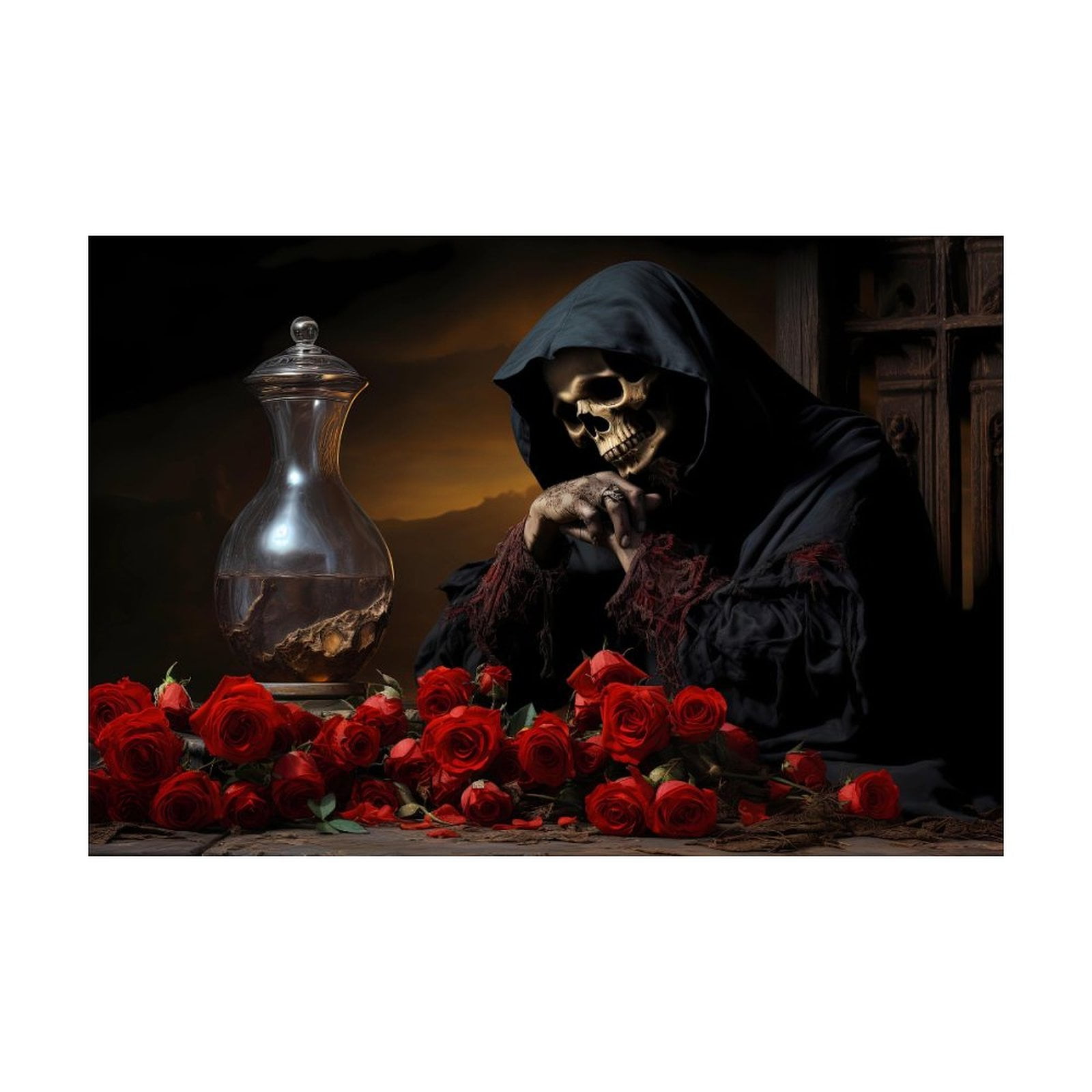 Diamond Art Kits for Adults, Elegant Rose Skull Frameless Diamond Art ...