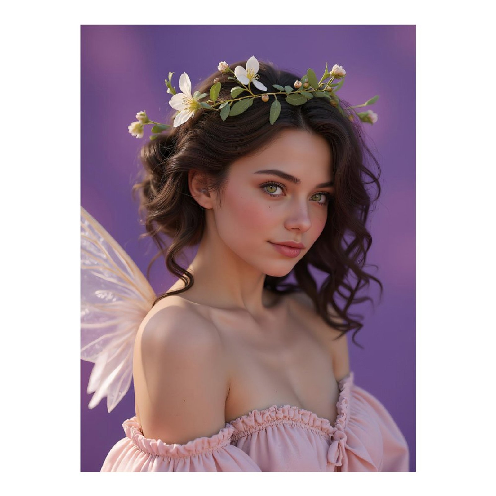 Diamond Art Kits for Adults - Fairy Flower Crown Purple Wings 5d Diamond Painting for Adults ...