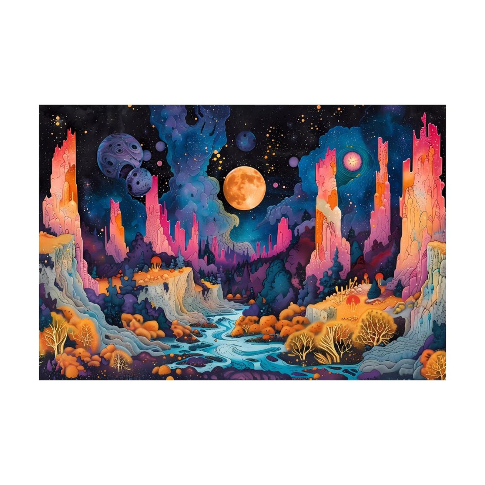 Diamond Art Kits for Adults - Fantasy Cosmic Landscape DIY Diamond ...
