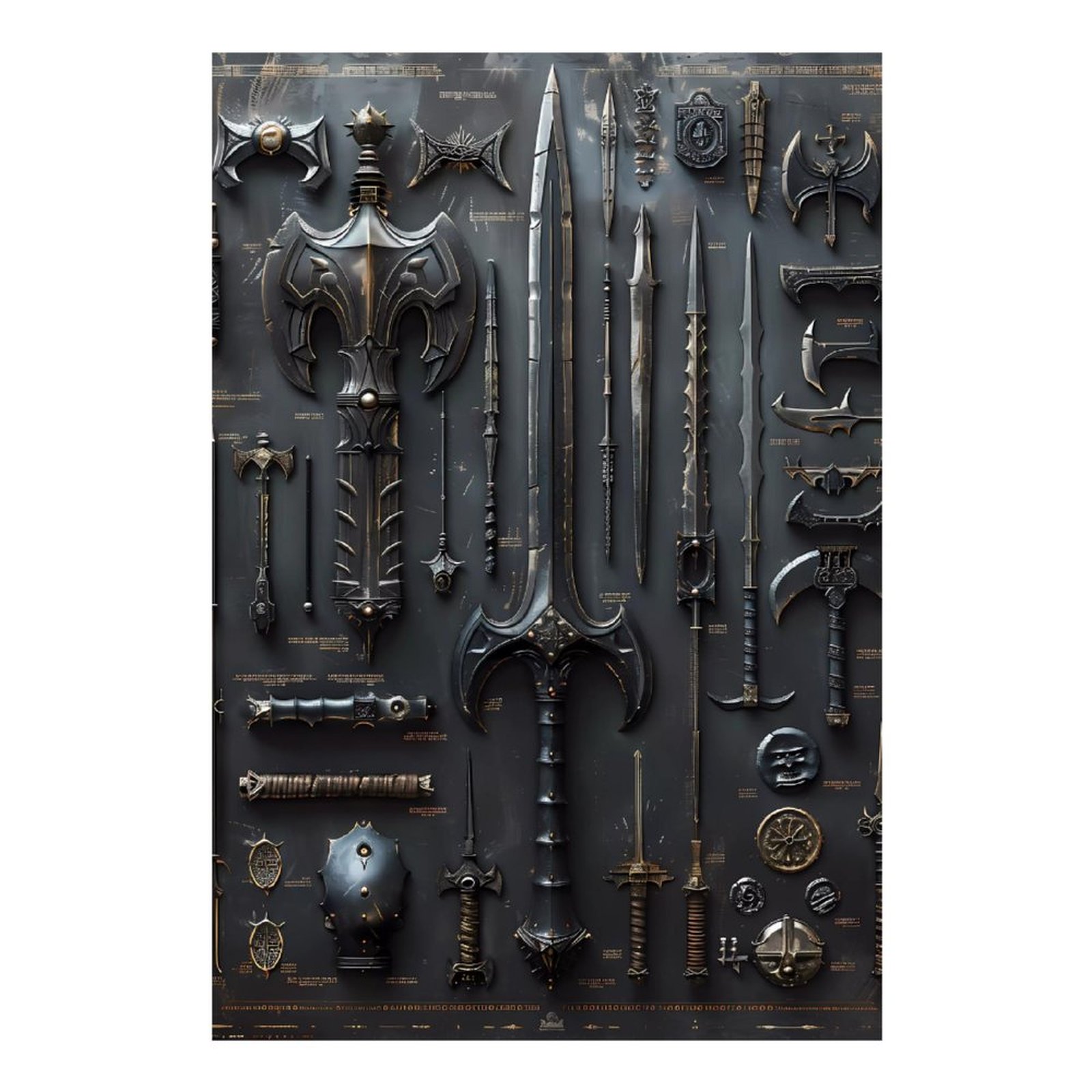 Diamond Art Kits for Adults, Fantasy Medieval Weaponry Round Full Drill ...