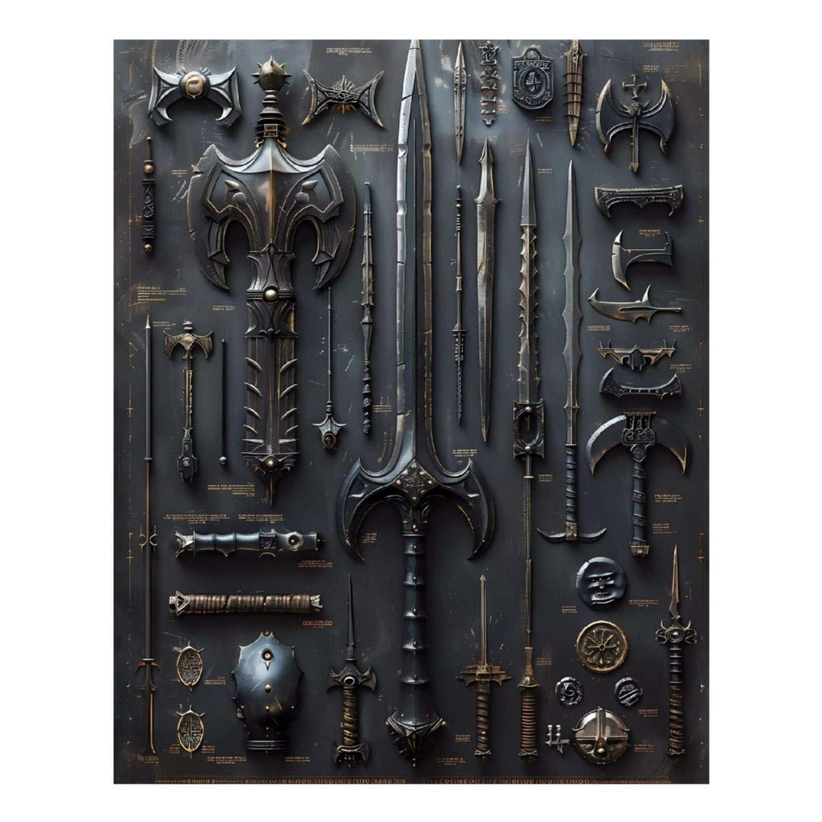 Diamond Art Kits for Adults, Fantasy Medieval WeaponryDiamond Painting ...