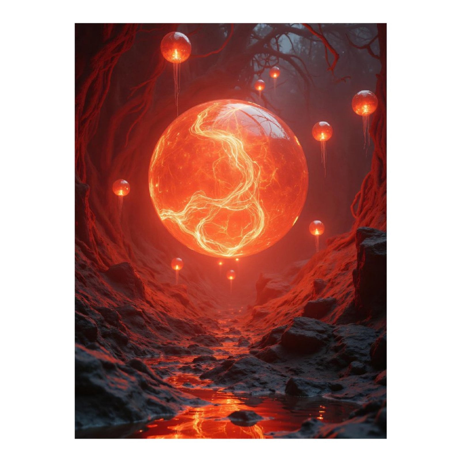 Diamond Art Kits for Adults - Fiery Orb Enchanted Forest Glow 5d ...
