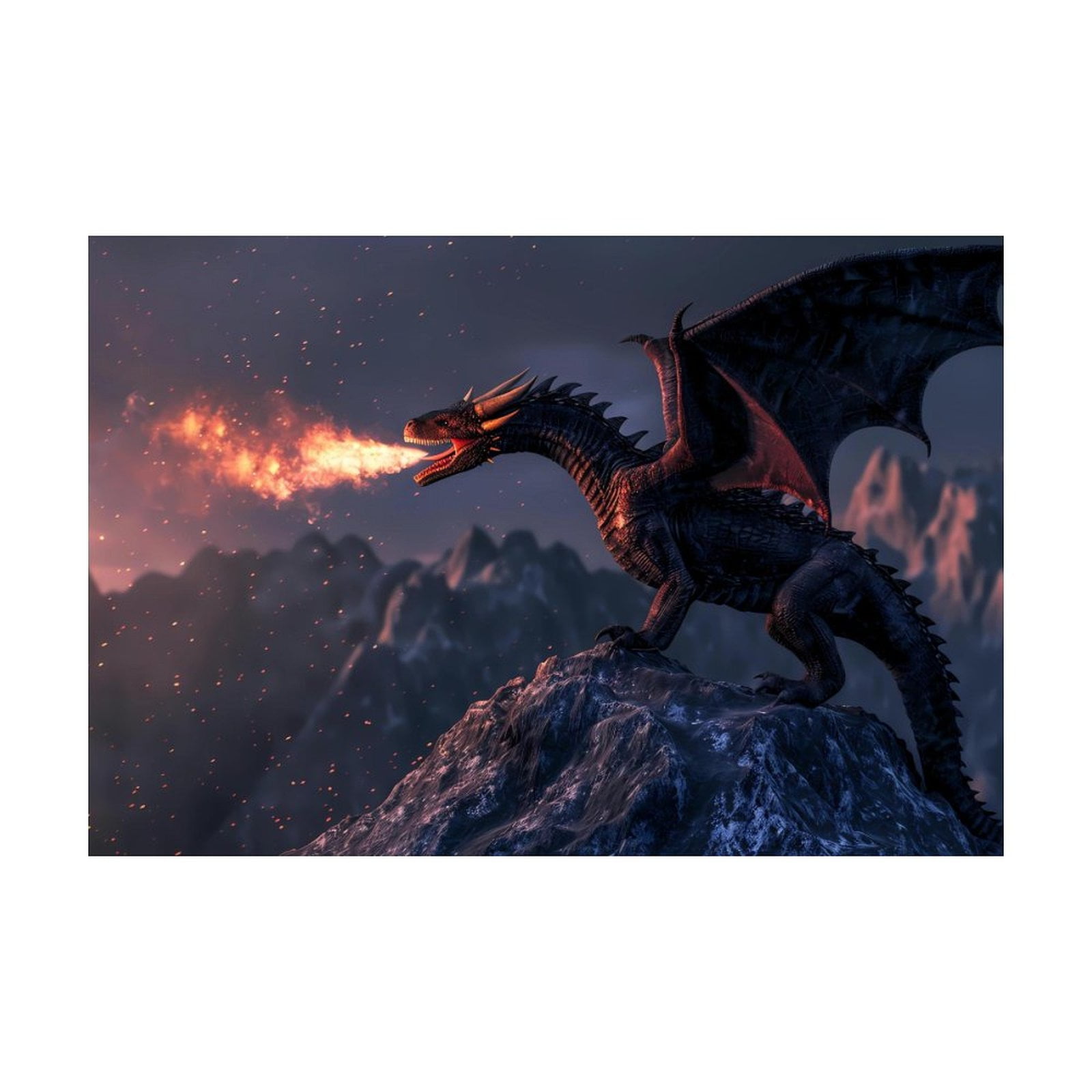 Diamond Art Kits for Adults, Fire Breathing Dragon TwilightDiamond ...