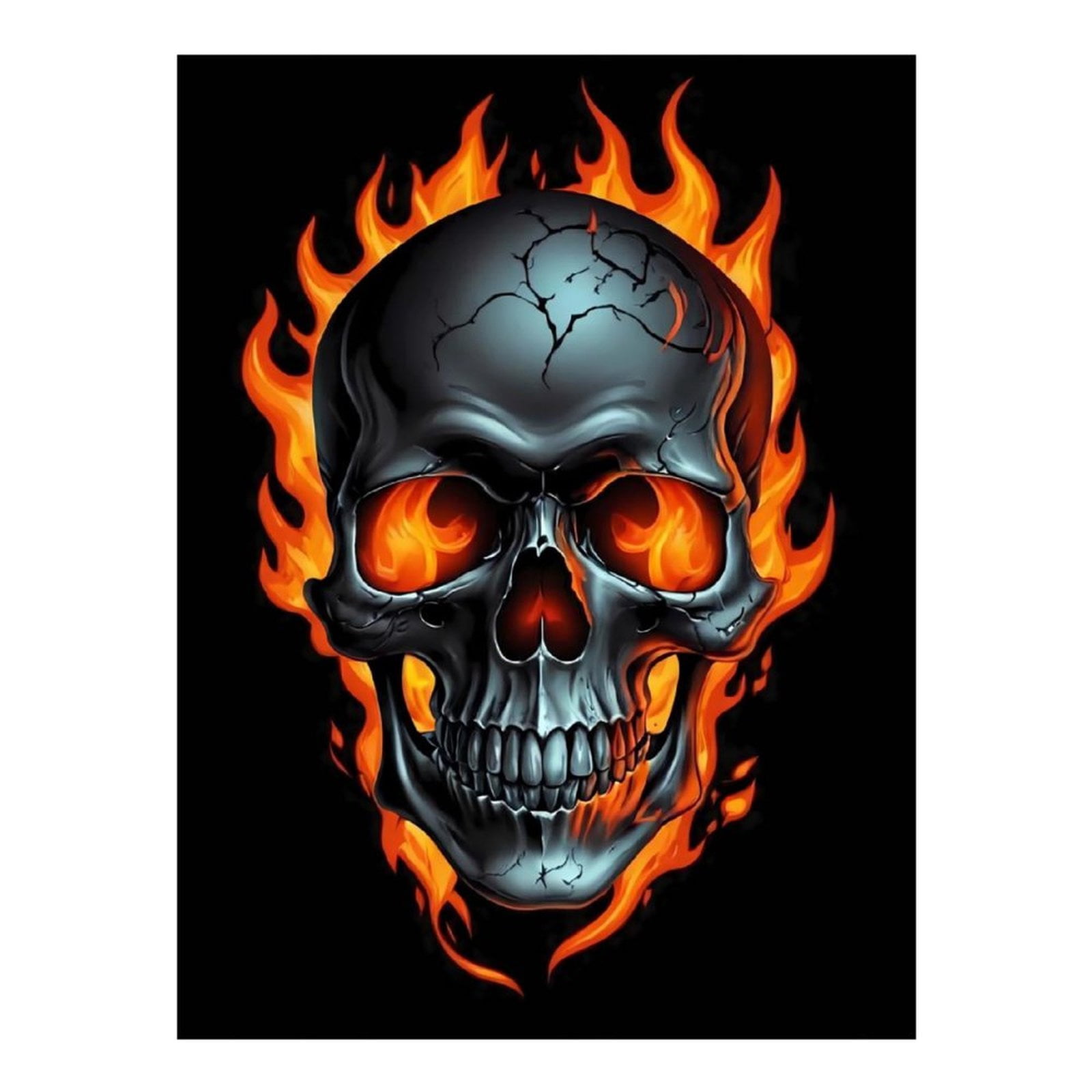 Diamond Art Kits for Adults, Flame Metal SkullDiamond Painting Kits for ...