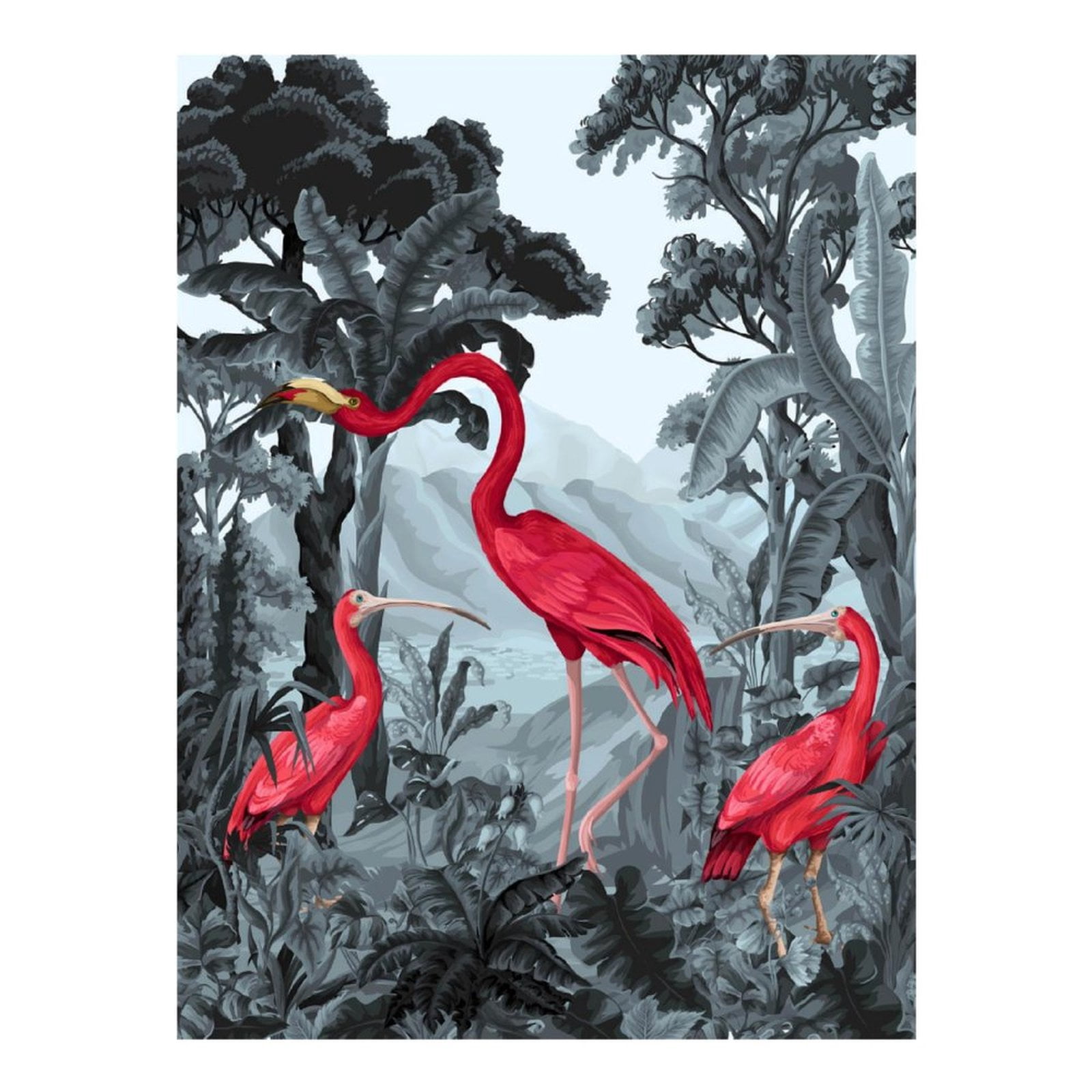 Diamond Art Kits for Adults - Flamingo On The Jungle DIY Frameless ...