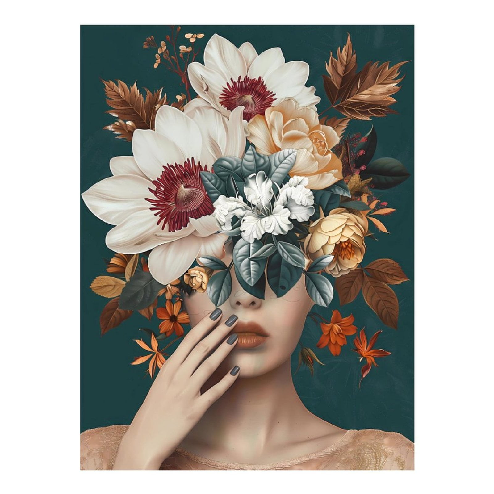 Diamond Art Kits for Adults - Floral Head Dreamscape DIY Frameless ...