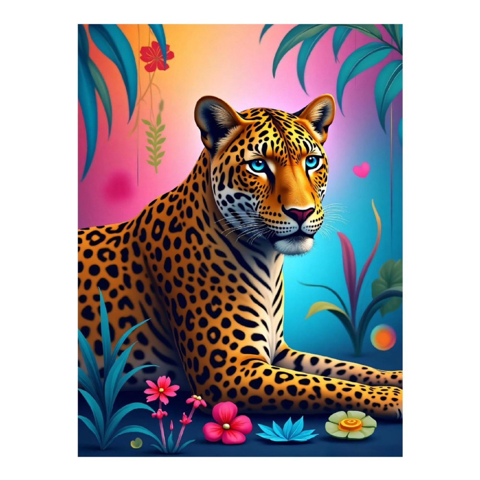Diamond Art Kits for Adults - Flower Leopard Print No.375 5D Frameless ...