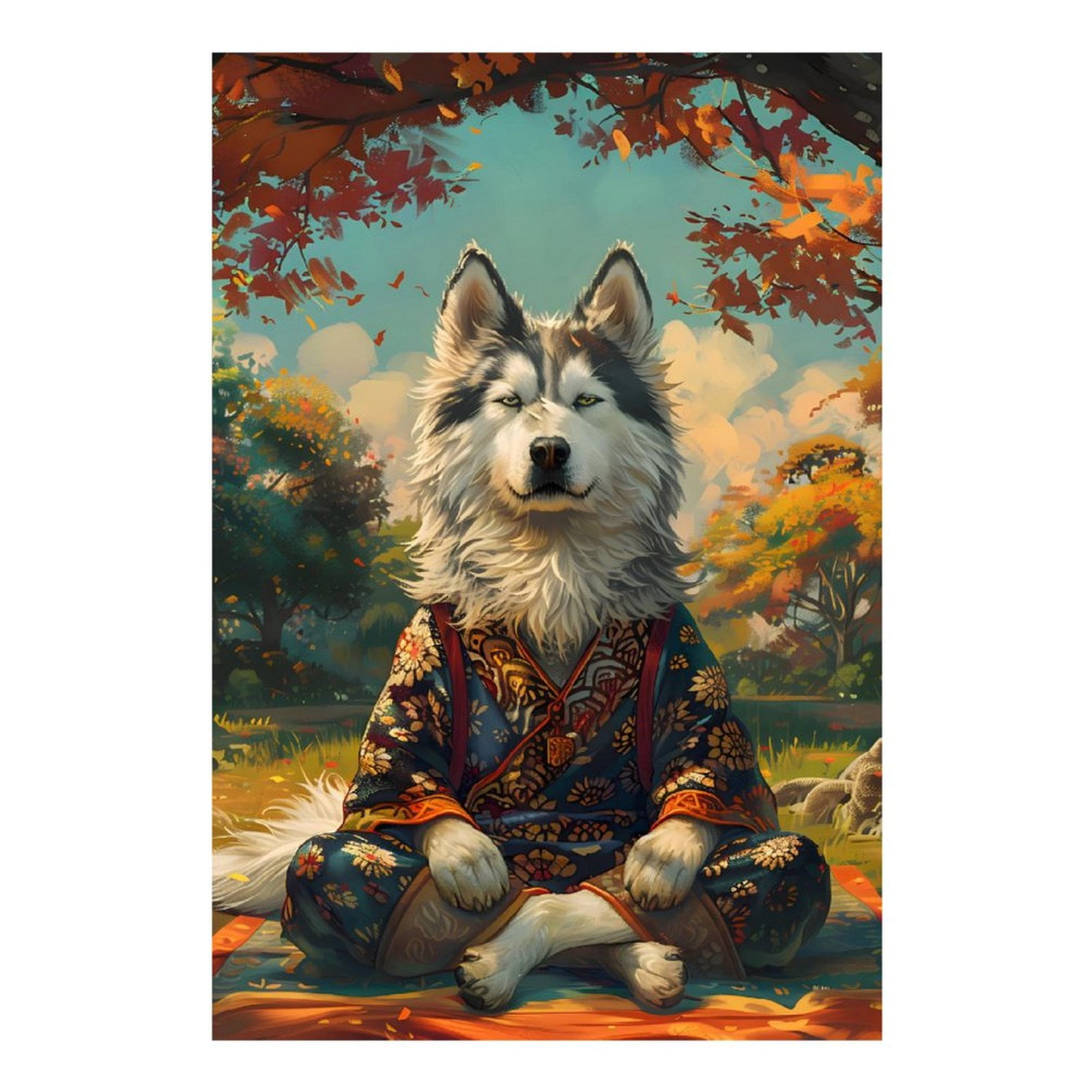 Diamond Art Kits for Adults, Forest Maple Leaf HuskyDiamond Painting ...