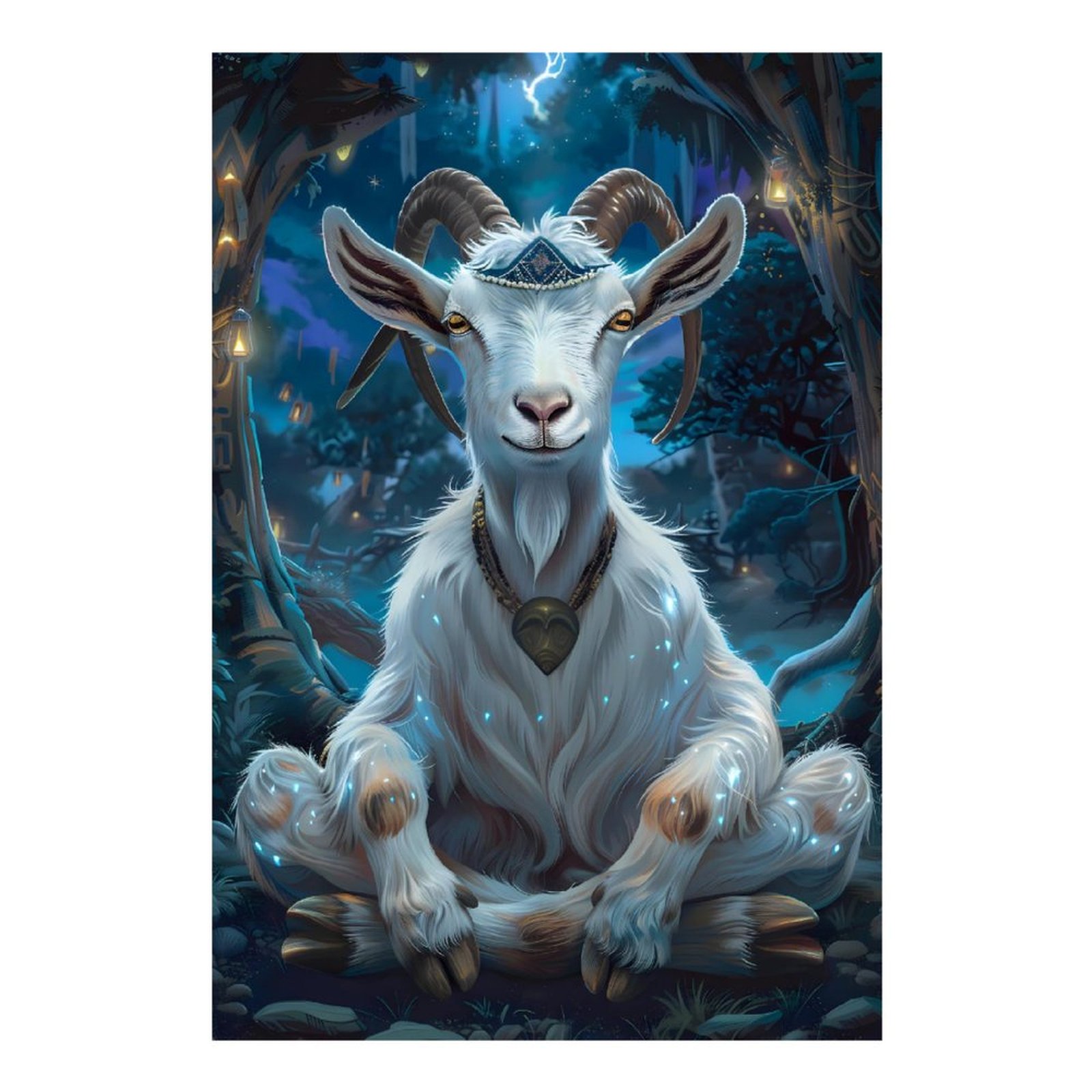 Diamond Art Kits for Adults - Forest Meditating Goat DIY Frameless ...