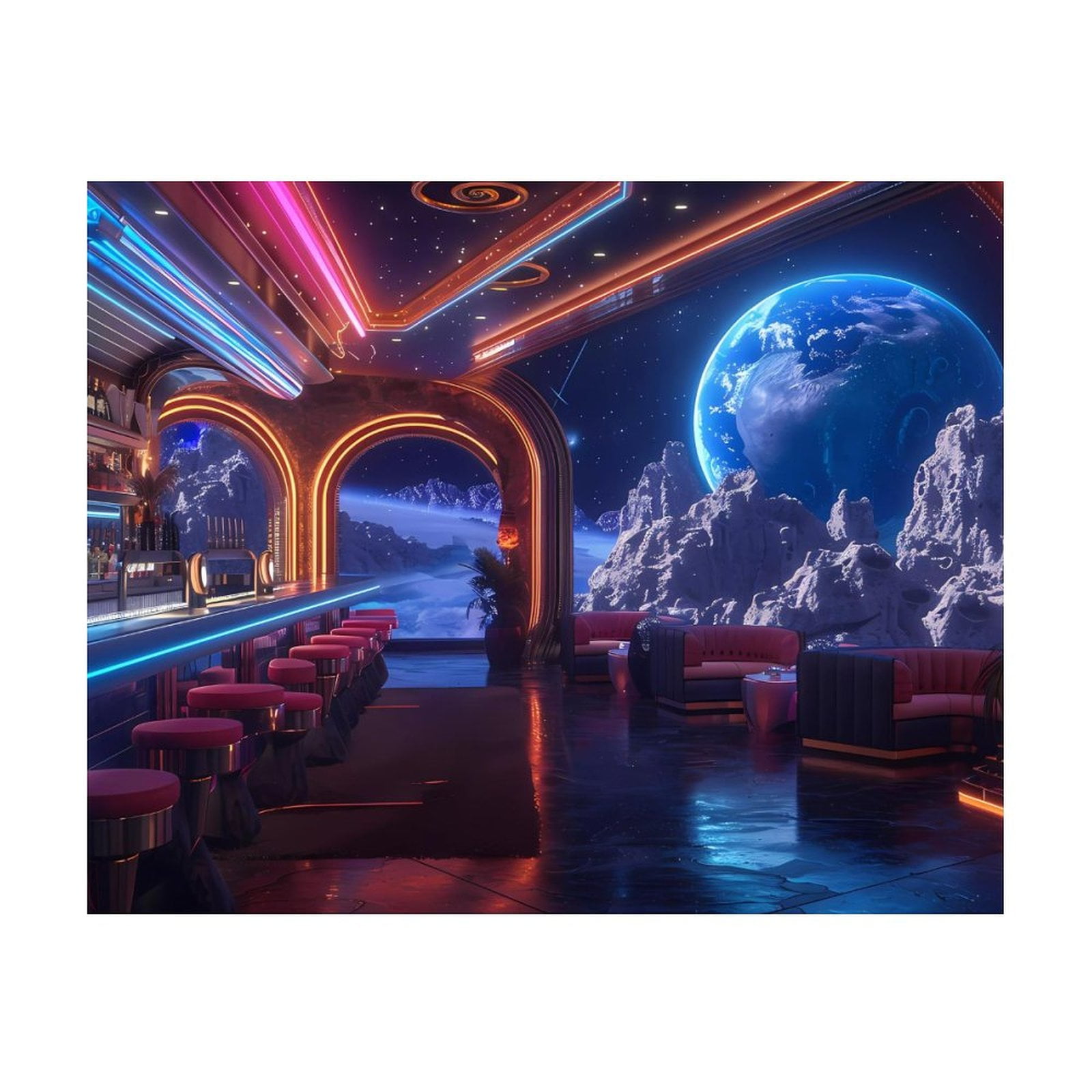 Diamond Art Kits for Adults - Futuristic Bar Space View DIY Diamond ...