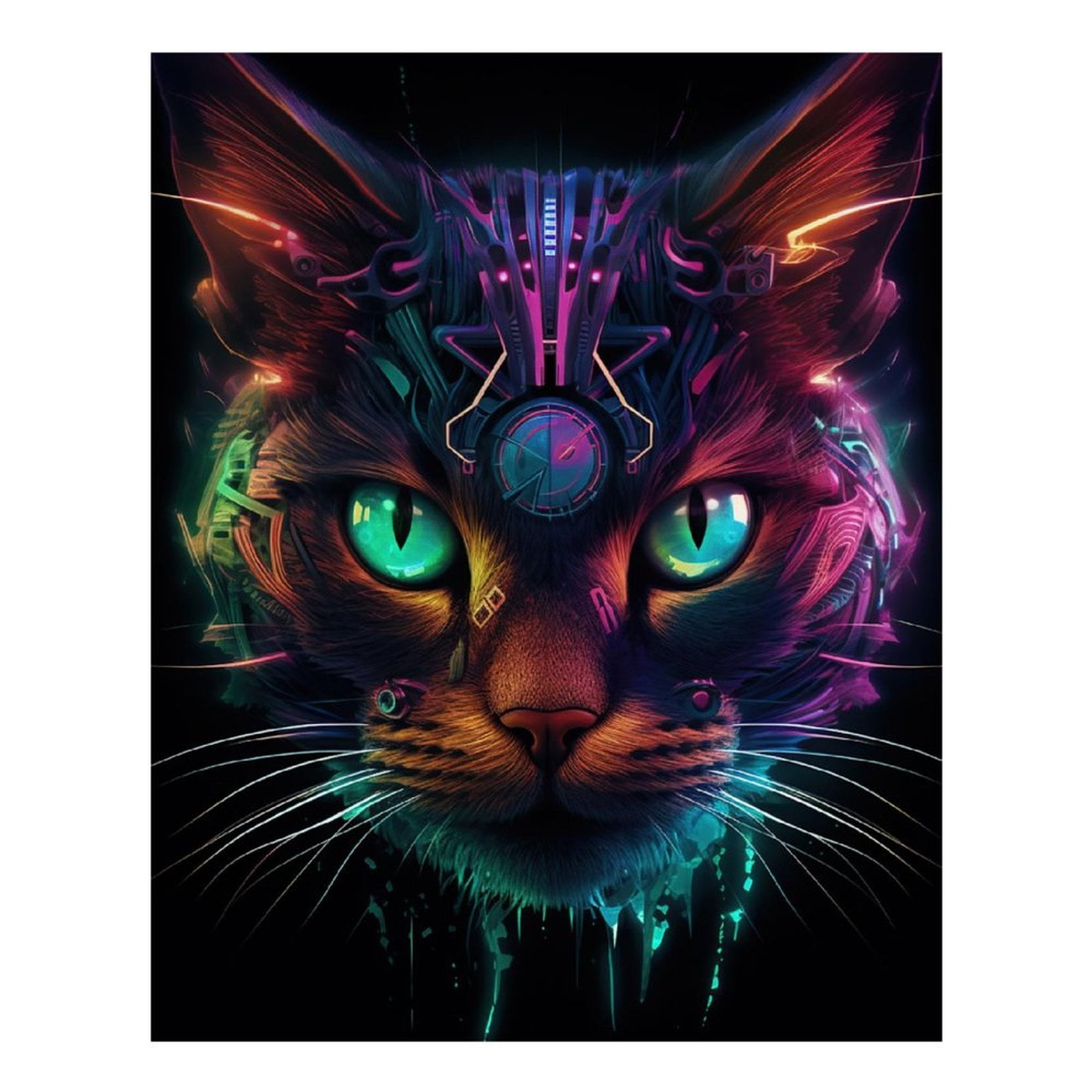 Diamond Art Kits for Adults - Futuristic Cat Warrior DIY Frameless ...