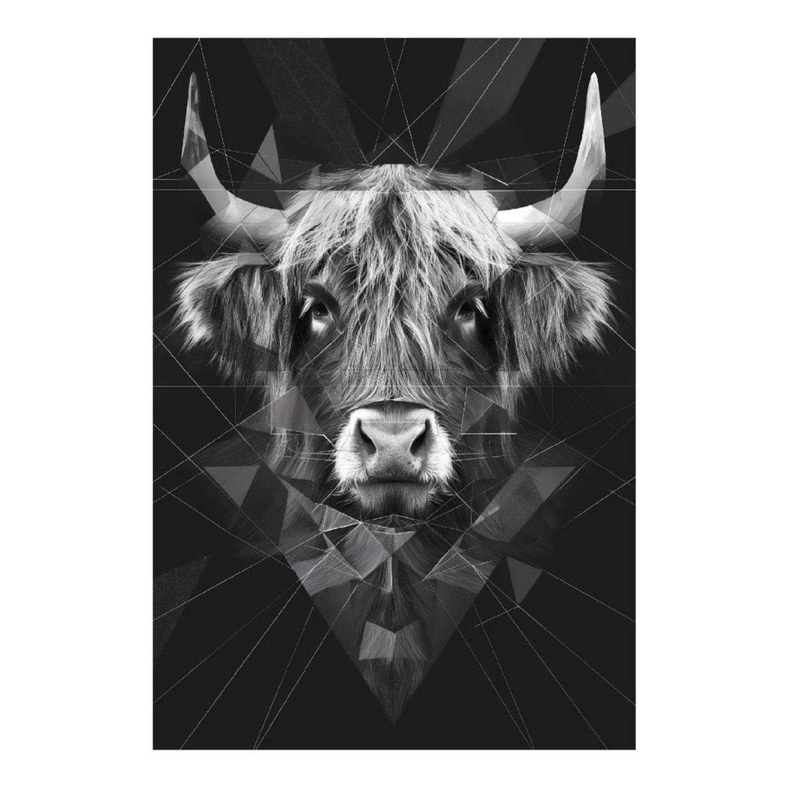 Diamond Art Kits for Adults, Geometric Bull Design Round Full Drill ...