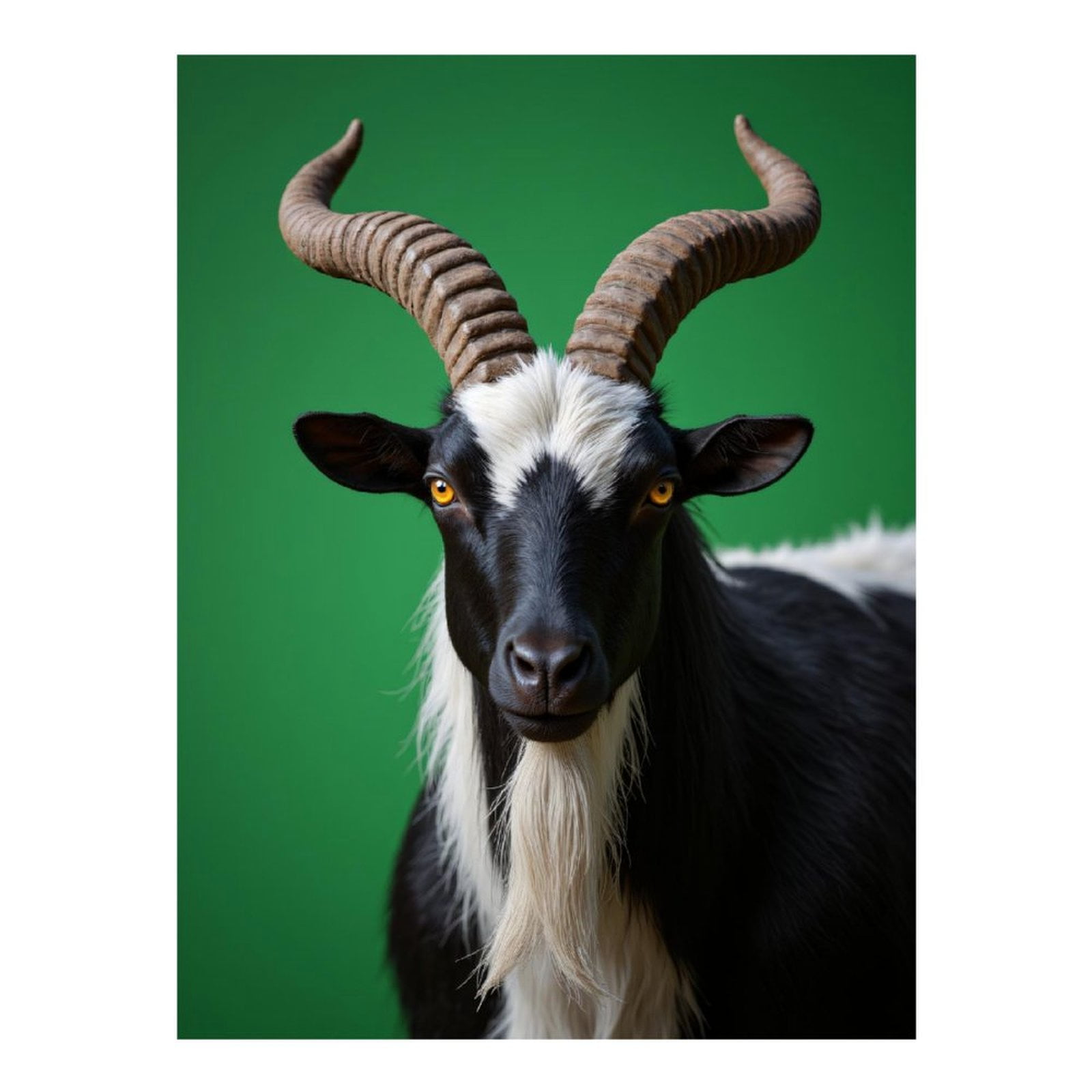 Diamond Art Kits for Adults, Goat Portrait Green Background 5D Diamond ...