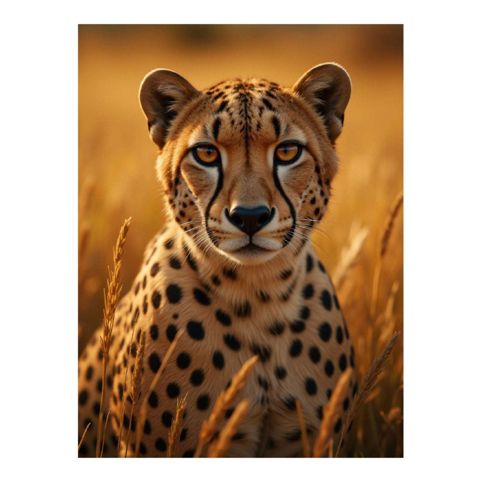 Diamond Art Kits for Adults, Golden Cheetah In Grassfield 5D Diamond ...
