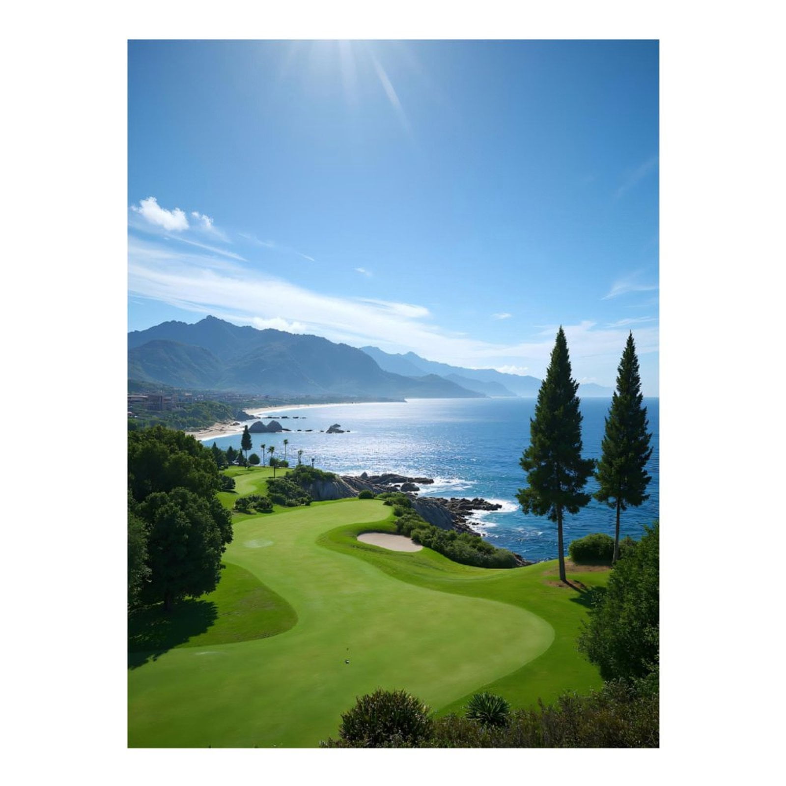 Diamond Art Kits for Adults - Golf Course Ocean View Scenery 5d Diamond ...