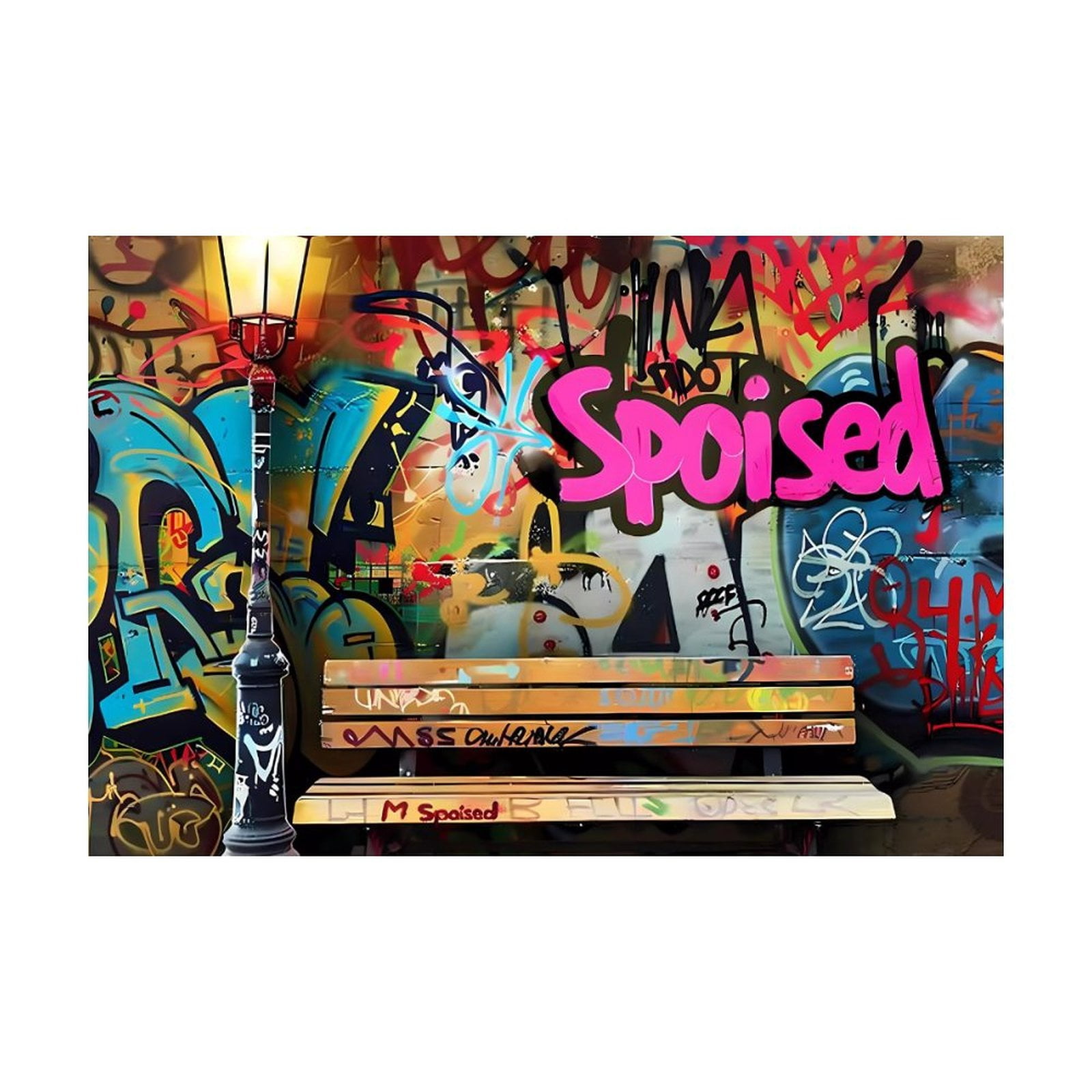 Diamond Art Kits for Adults - Graffiti Lamp Urban Scene DIY Diamond Painting Art and Crafts ...