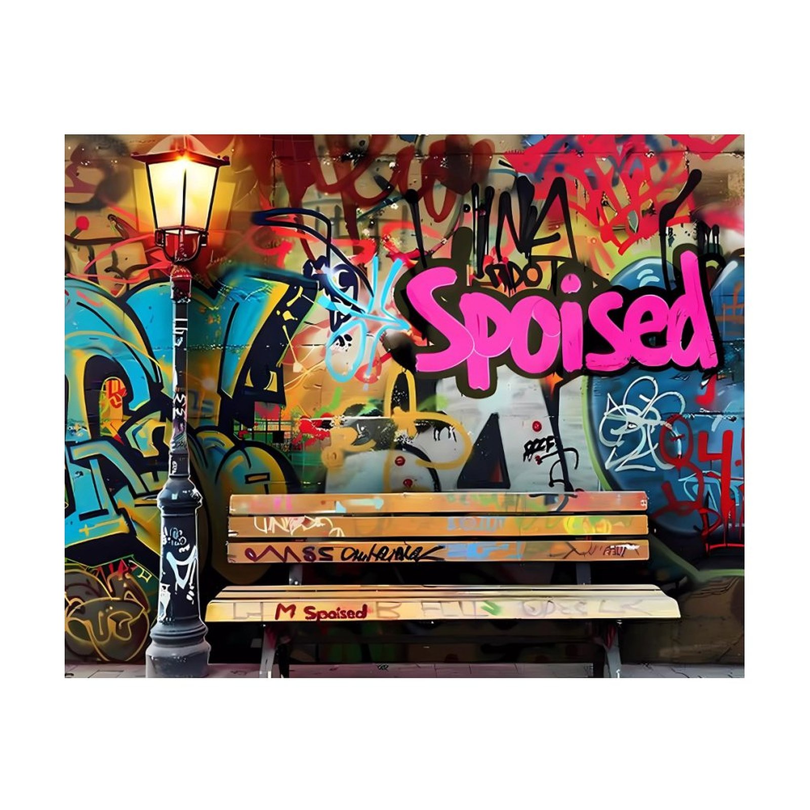 Diamond Art Kits for Adults, Graffiti Lamp Urban SceneDiamond Painting ...