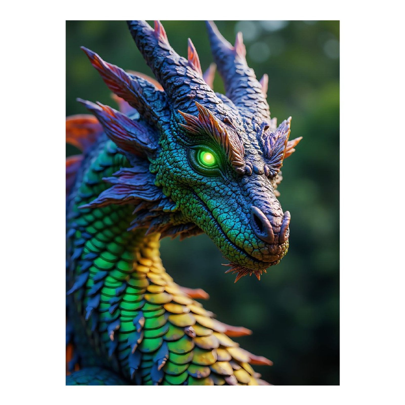 Diamond Art Kits for Adults - Green Enchanted Dragon Fantasy Creature ...