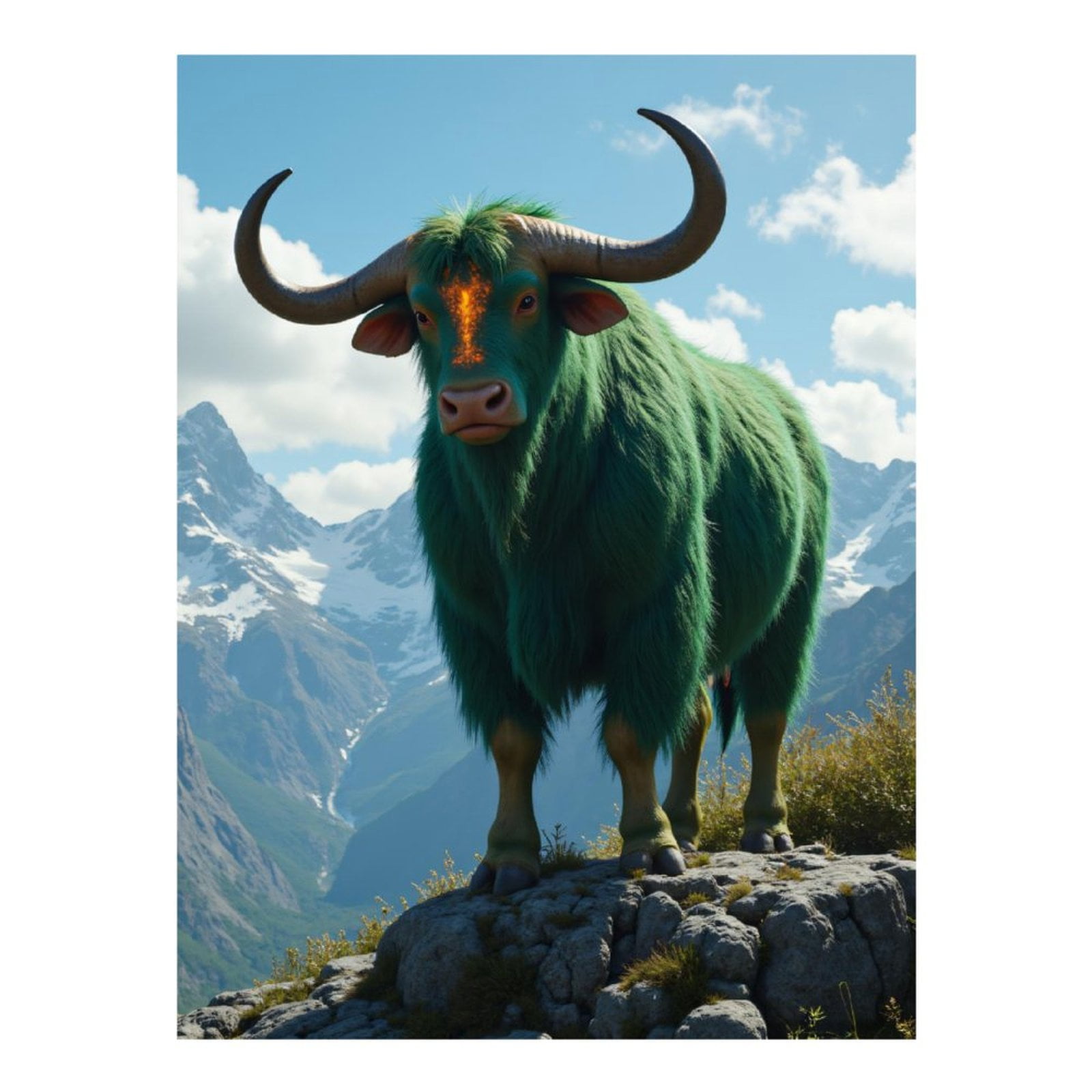 Diamond Art Kits for Adults - Green Mythical Creature Mountain View 5d ...