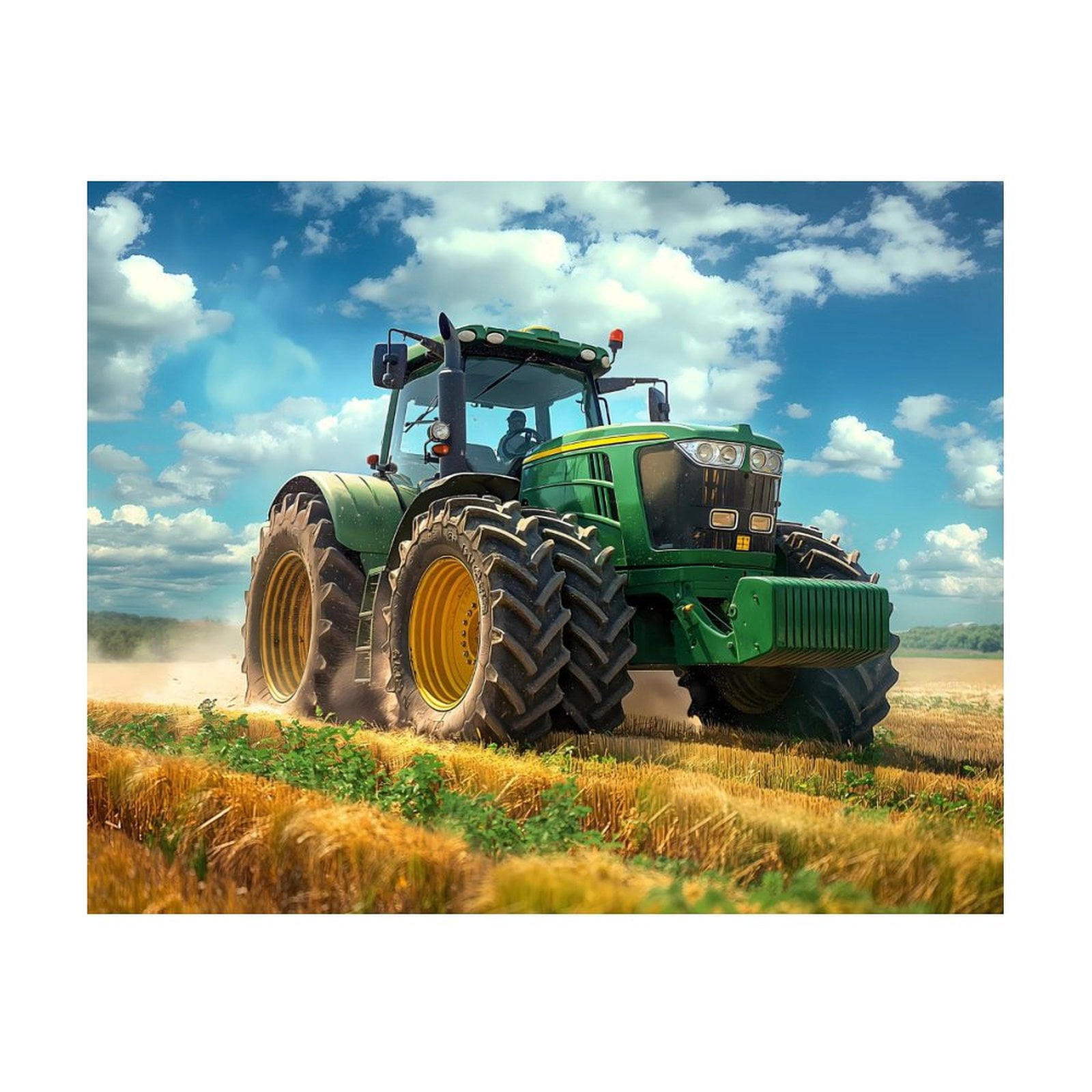 Diamond Art Kits for Adults, Green Tractor FieldDiamond Painting Kits ...