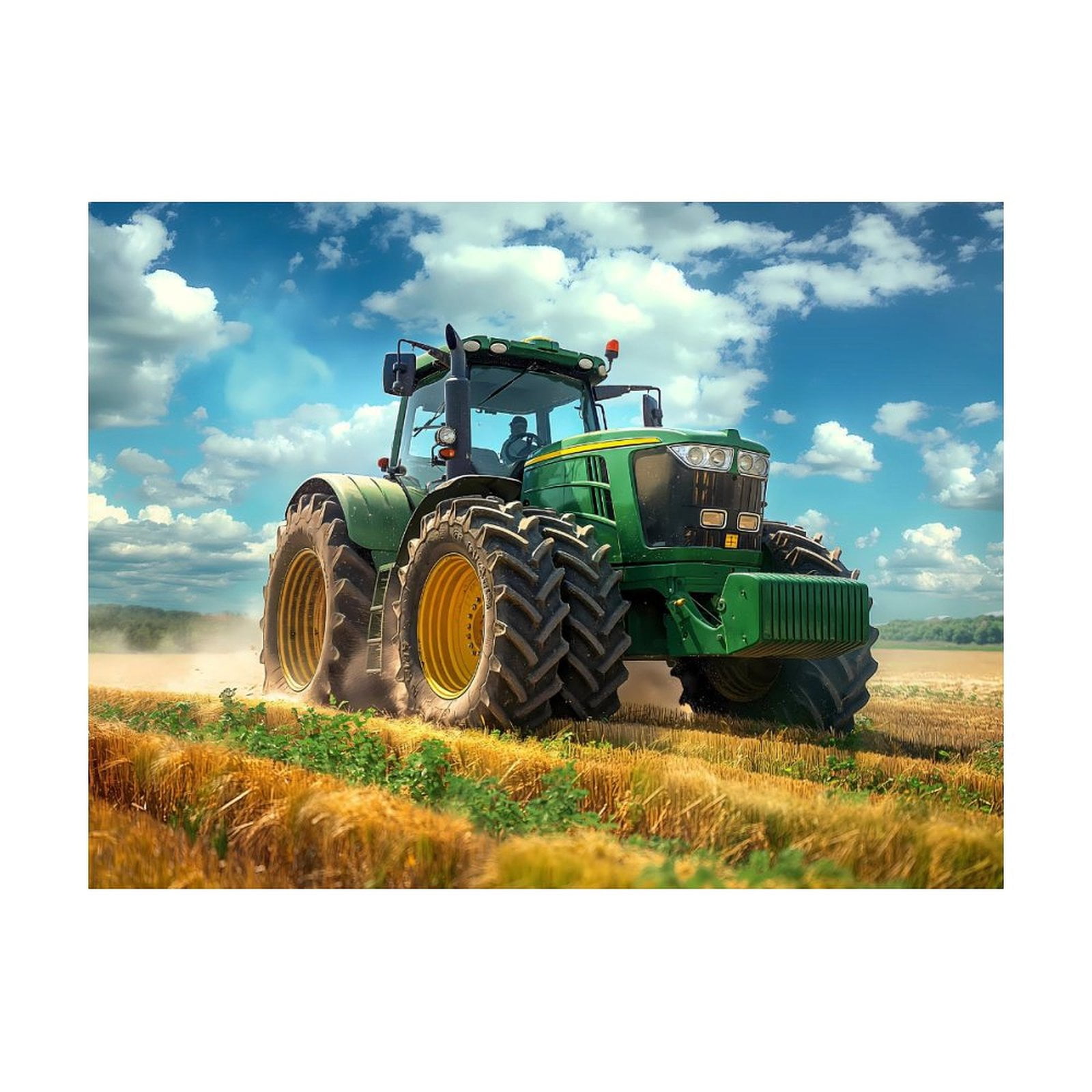 Diamond Art Kits for Adults, Green Tractor FieldDiamond Painting Kits ...