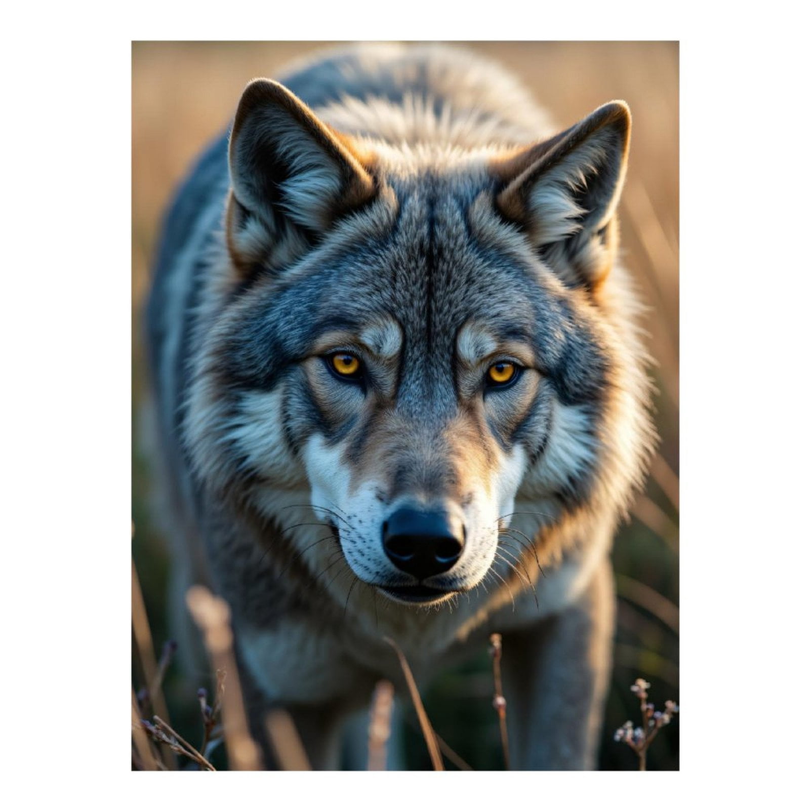 Diamond Art Kits for Adults, Grey Wolf Intense Gaze Nature Portrait 5D ...