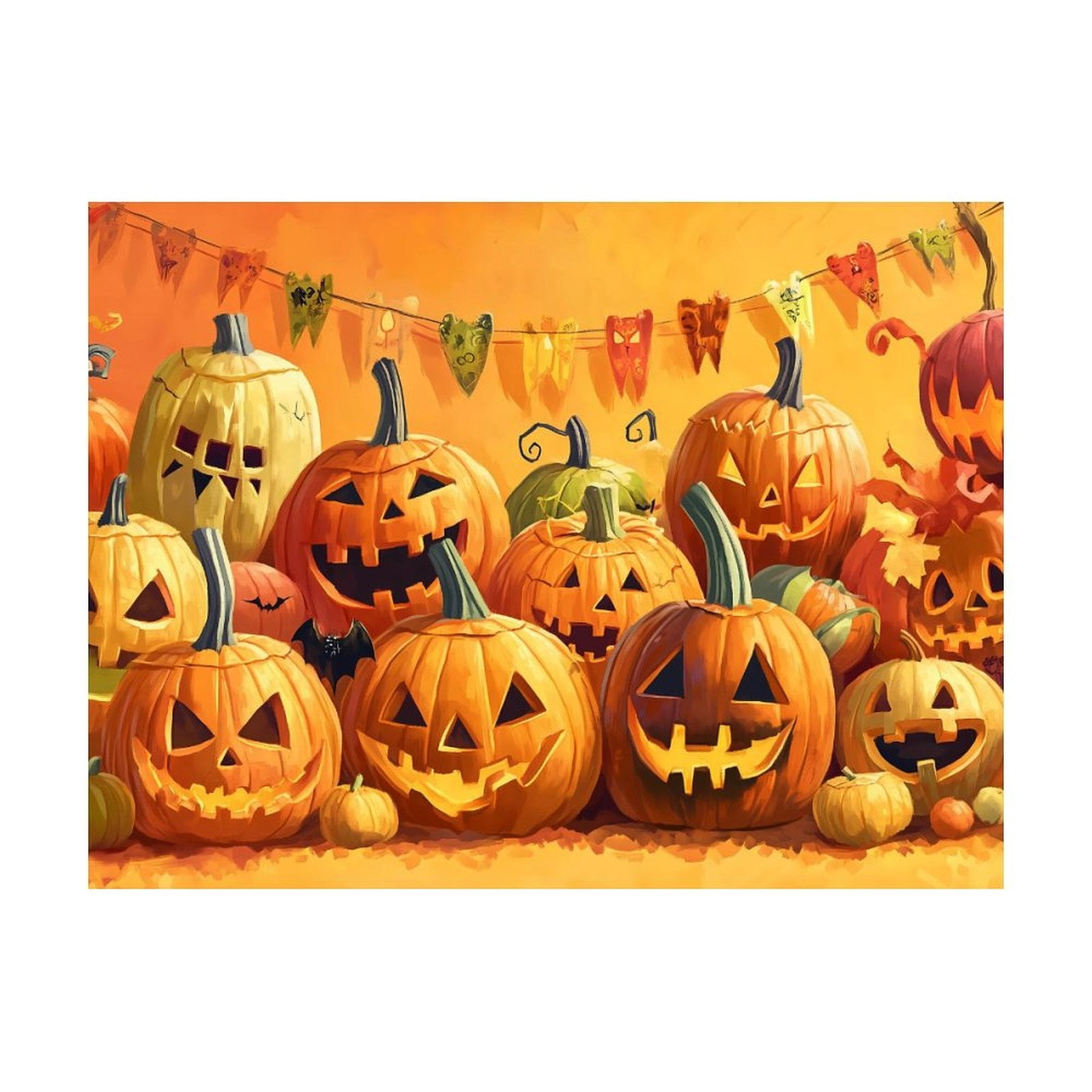 Diamond Art Kits for Adults - Halloween Cute Pumpkin (4) 5D Frameless Dimond Painting Kits for ...