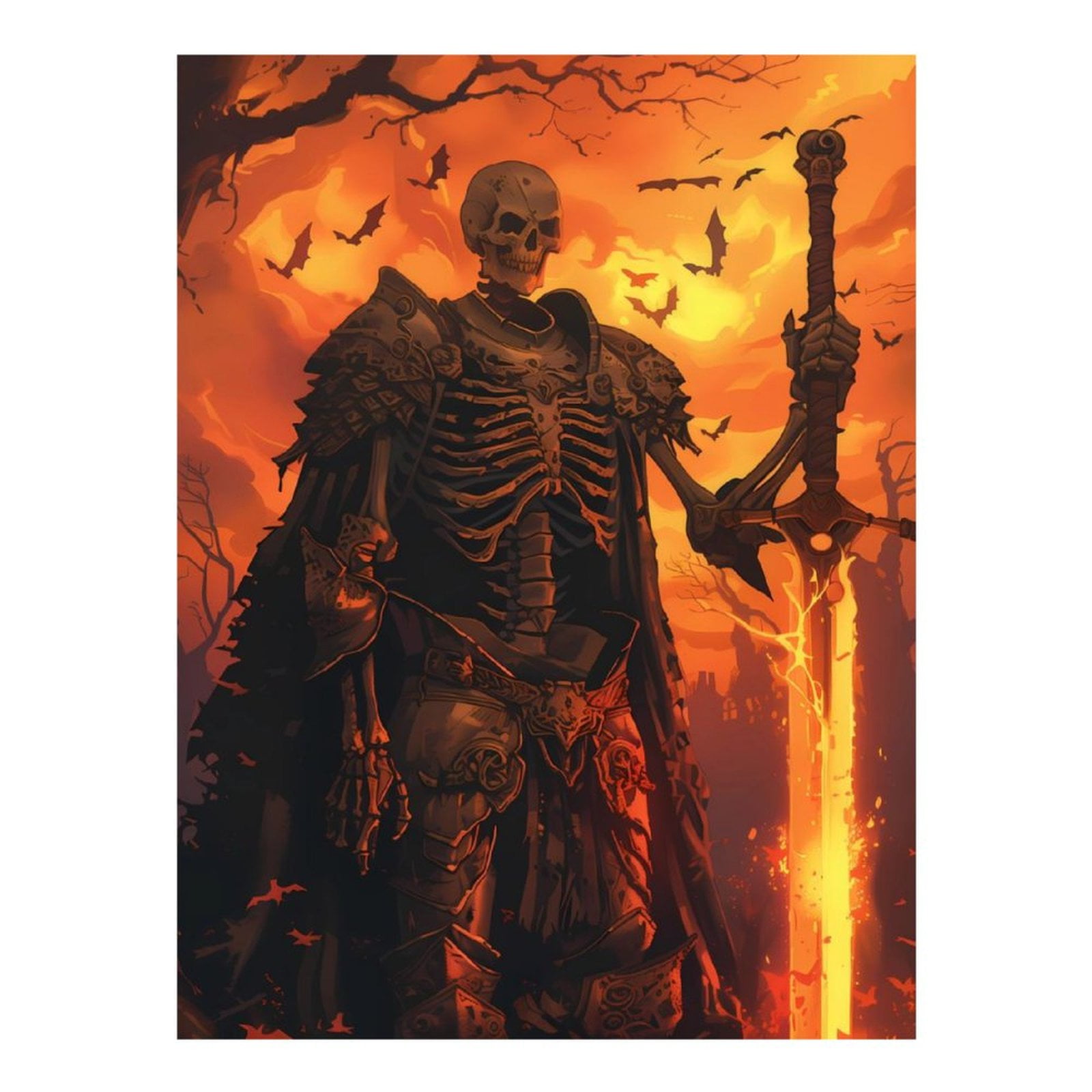 Diamond Art Kits for Adults - Halloween Vintage Skeleton Knight DIY ...