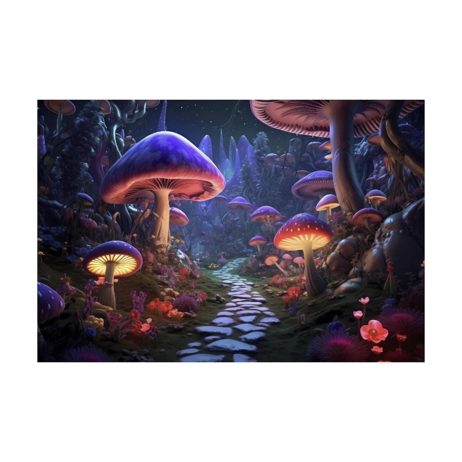 Diamond Art Kits for Adults, Jungle Path Glowing MushroomsDiamond ...