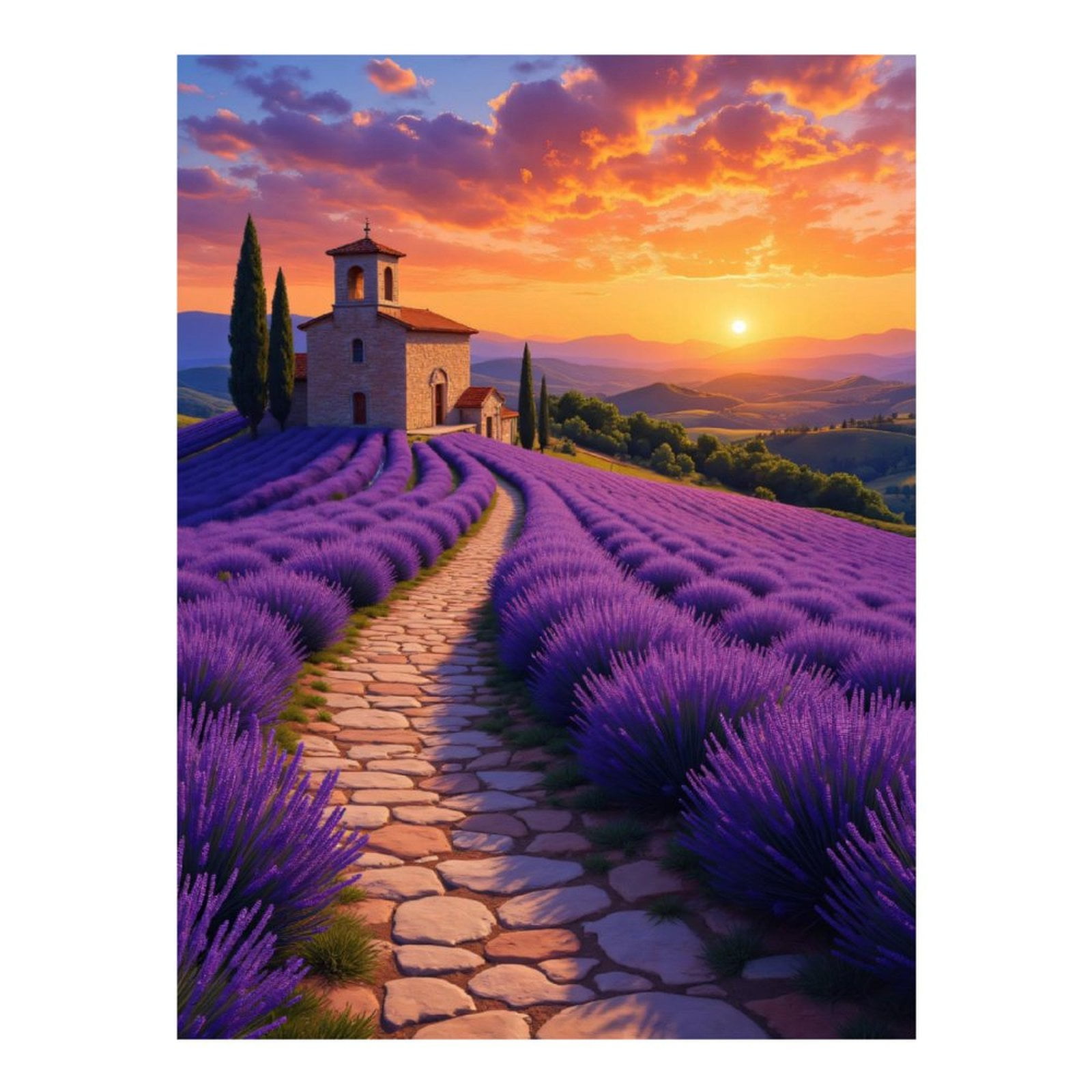 Diamond Art Kits for Adults - Lavender Sunset Pathway Scenery 5d ...