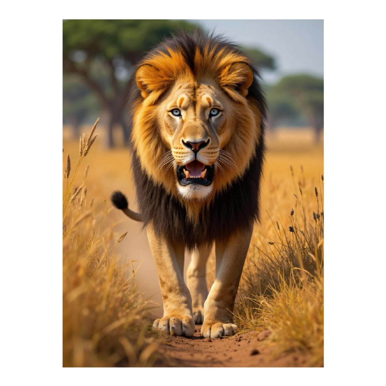 Diamond Art Kits for Adults, Lion Majesty Savannah Walk 5D Diamond Painting Kits for Adults ...