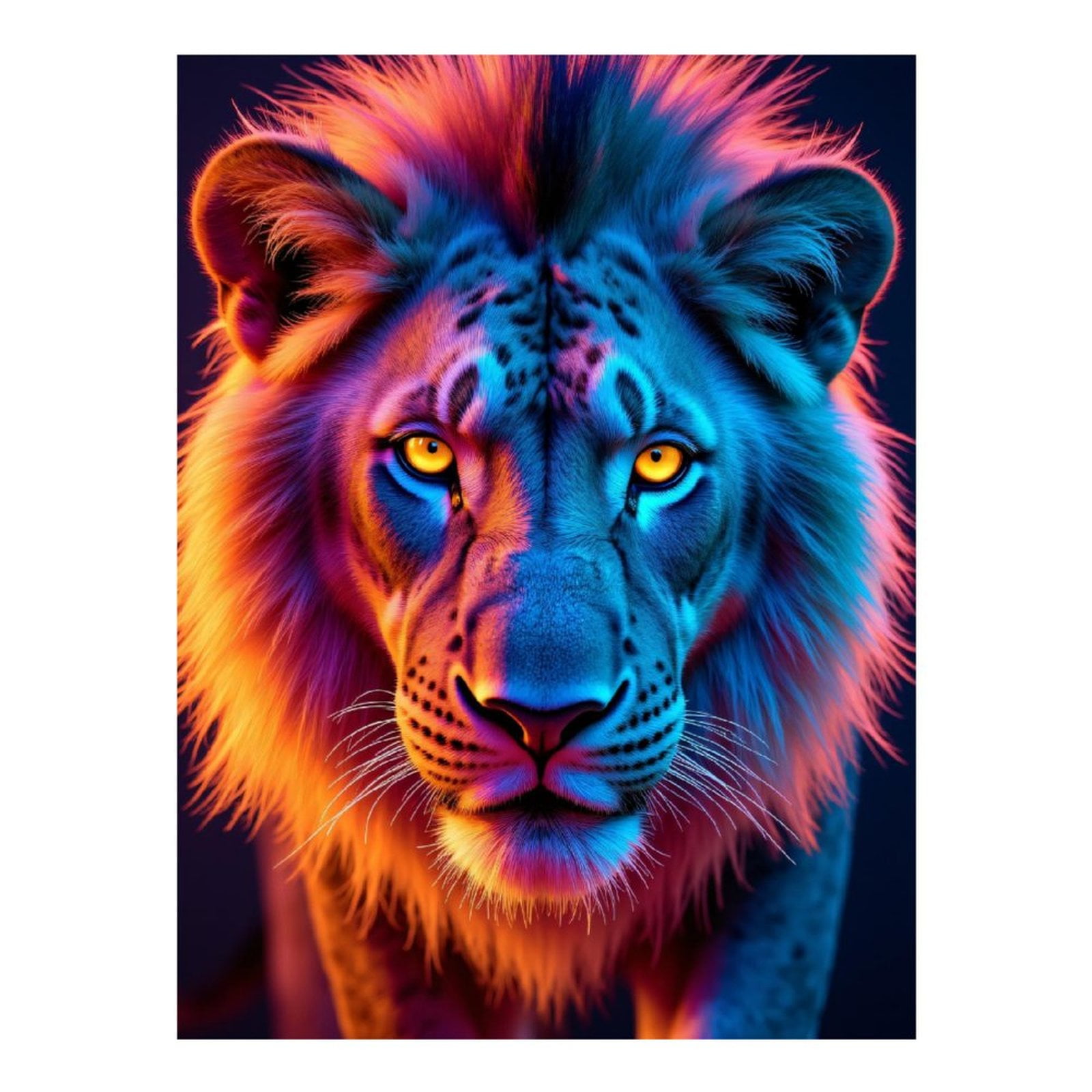 Diamond Art Kits for Adults - Lion Vivid Neon Portrait Art 5d Diamond ...