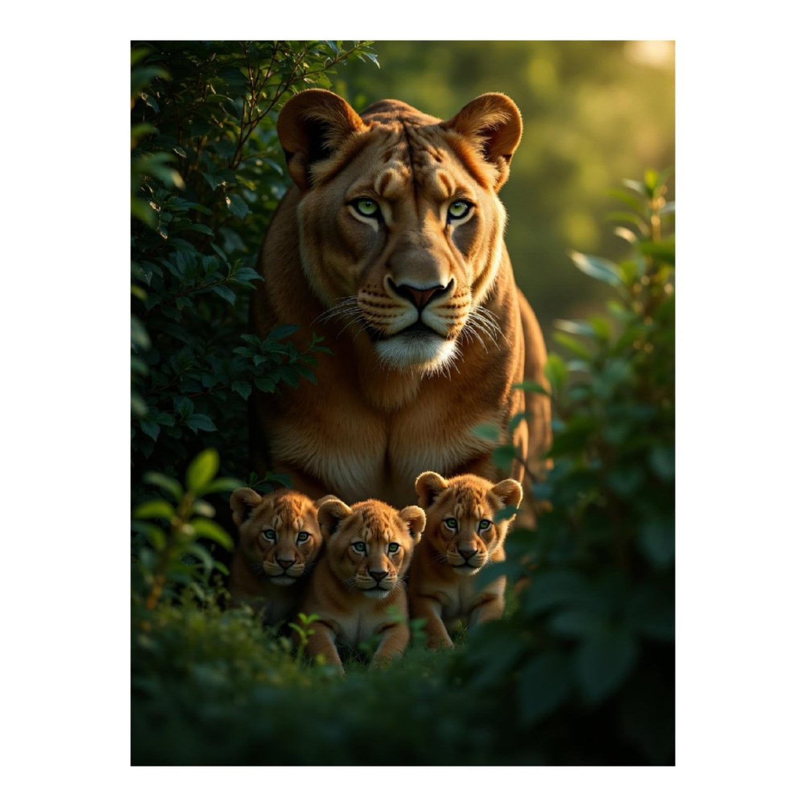 Diamond Art Kits for Adults, Lioness Cubs Hidden Nature Scene 5D ...