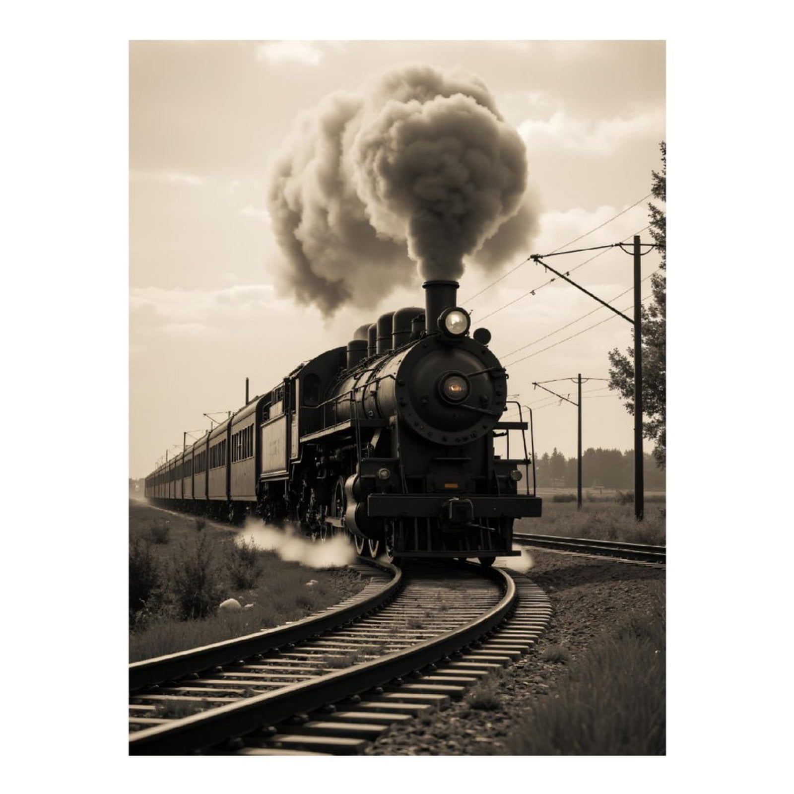 Diamond Art Kits for Adults - Locomotive Vintage Tracks Landscape 5d ...