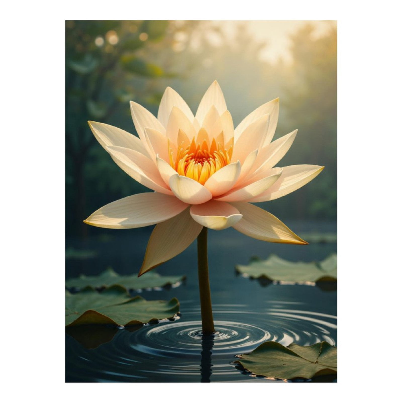 Diamond Art Kits for Adults, Lotus Blossom Tranquil Pond 5D Diamond ...
