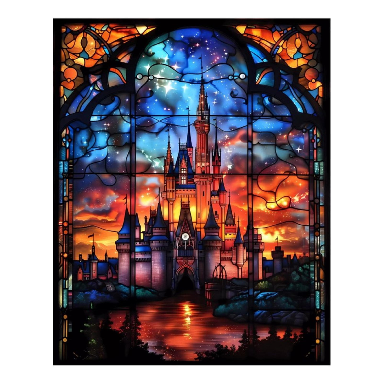 Diamond Art Kits for Adults - Magical Stained Glass Castle DIY ...