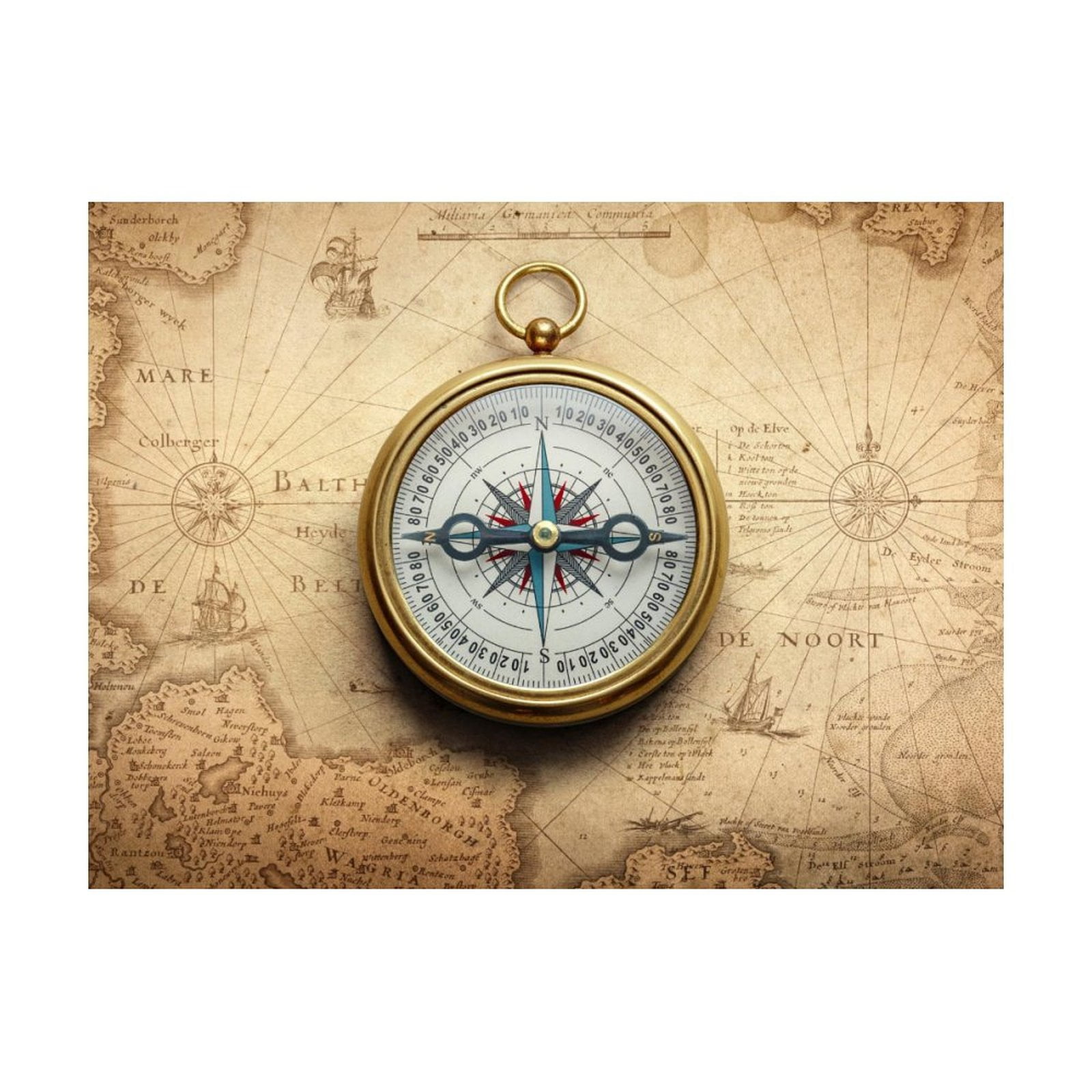 Diamond Art Kits for Adults, Magnetic Old Compass On World Map ...