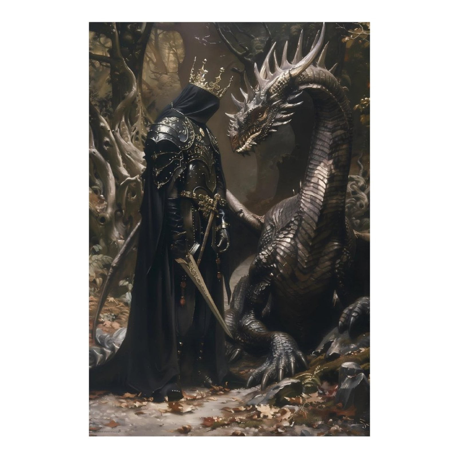 Diamond Art Kits for Adults, Medieval Knight And DragonDiamond Painting ...