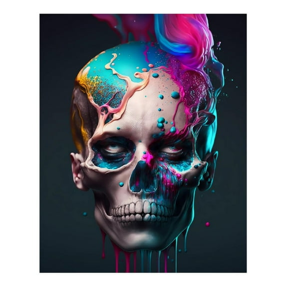 Diamond Art Kits for Adults - Modern Abstract Colorful Skull B DIY ...