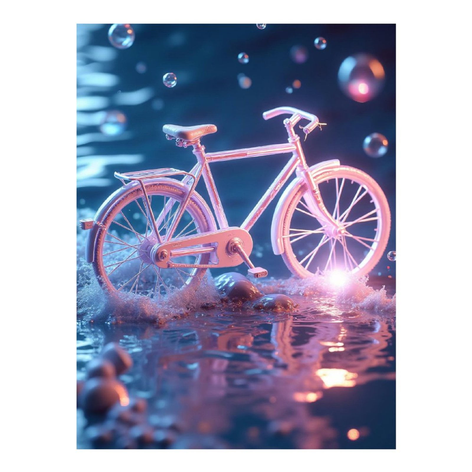 Diamond Art Kits for Adults - Modern Bicycle Pink Print No.11 5D ...