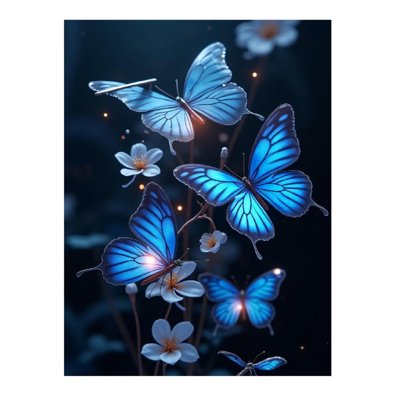 Diamond Art Kits for Adults - Modern Butterfly Azure Print No.375 5D ...