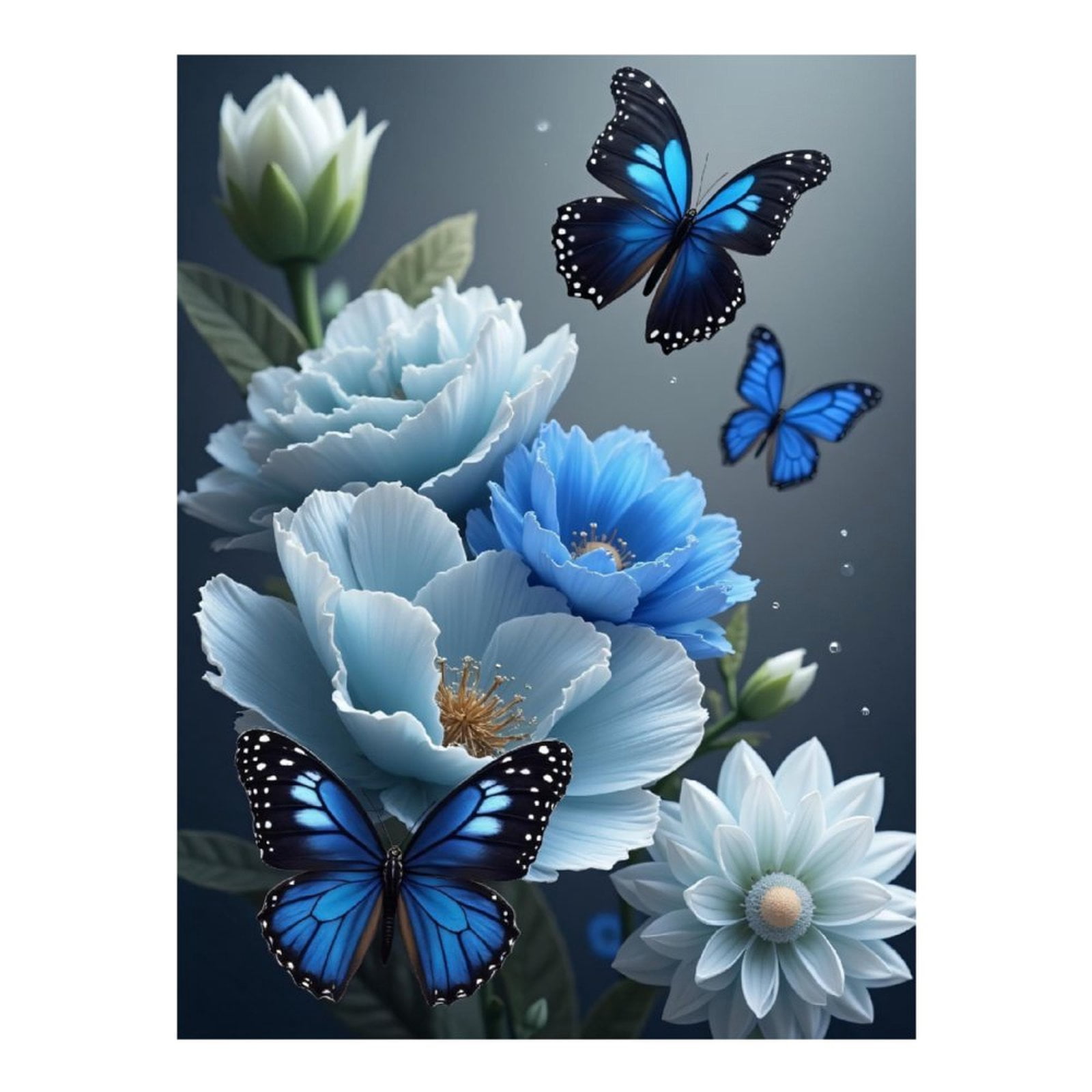 Diamond Art Kits for Adults - Modern Butterfly Bouquet Print No.548 5D ...