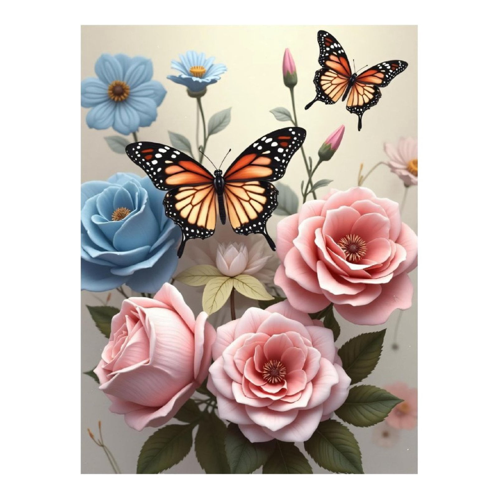 Diamond Art Kits for Adults - Modern Butterfly Bouquet Print No.601 5D ...